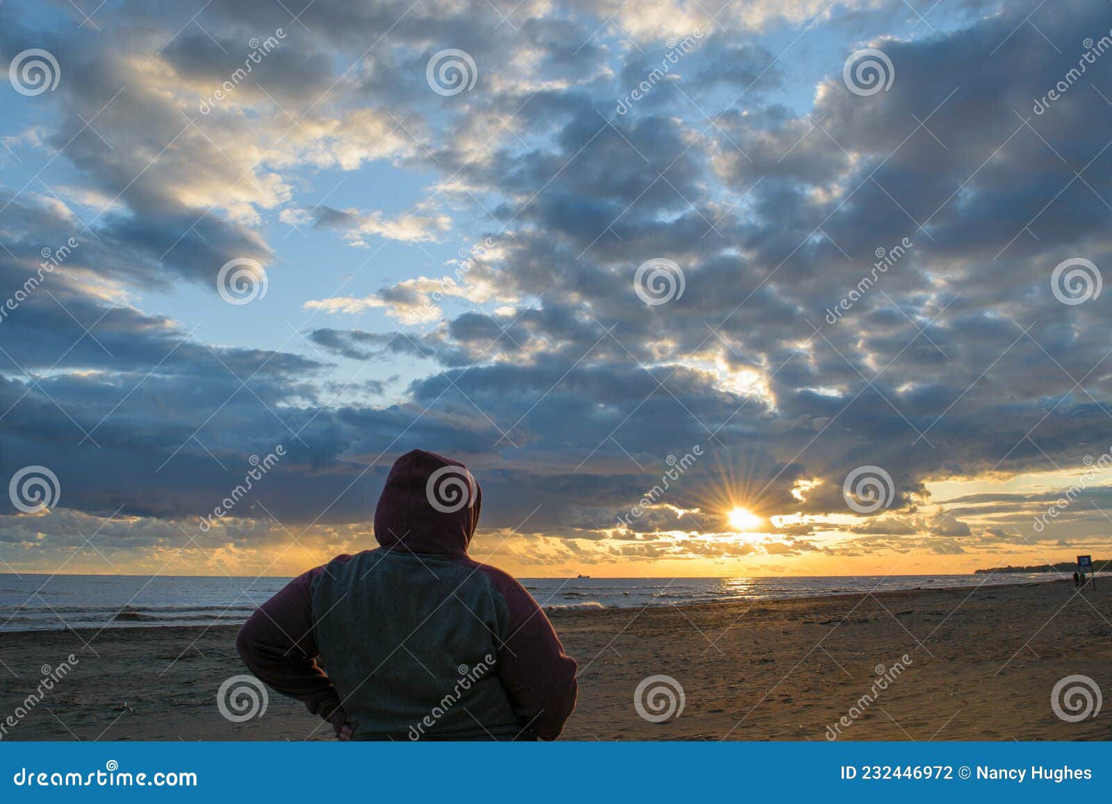 Dreaming and Gazing at the Sunset Stock Photo - Image of view, pink ...
