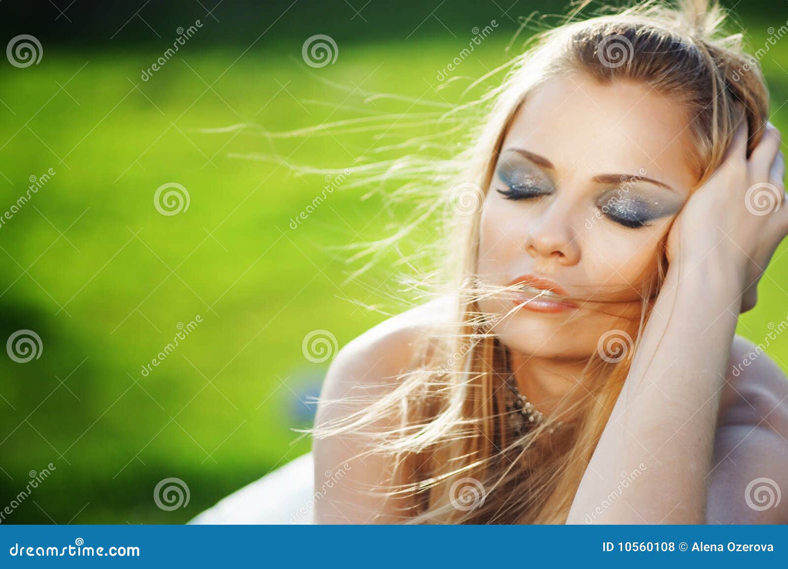 Dreaming girl stock photo. Image of makeup, sunlight - 10560108