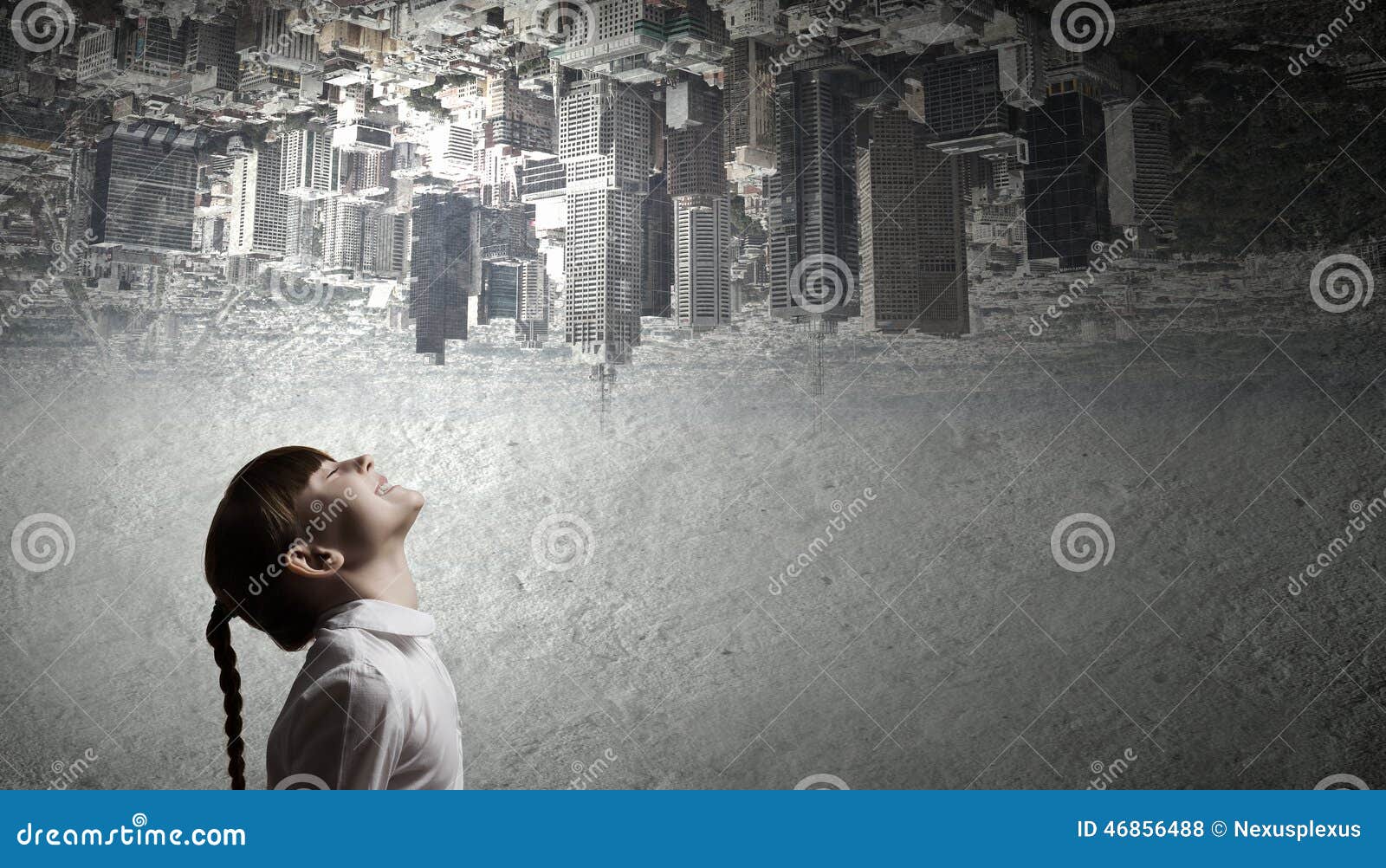 Dreaming girl stock photo. Image of lifestyle, modern - 46856488