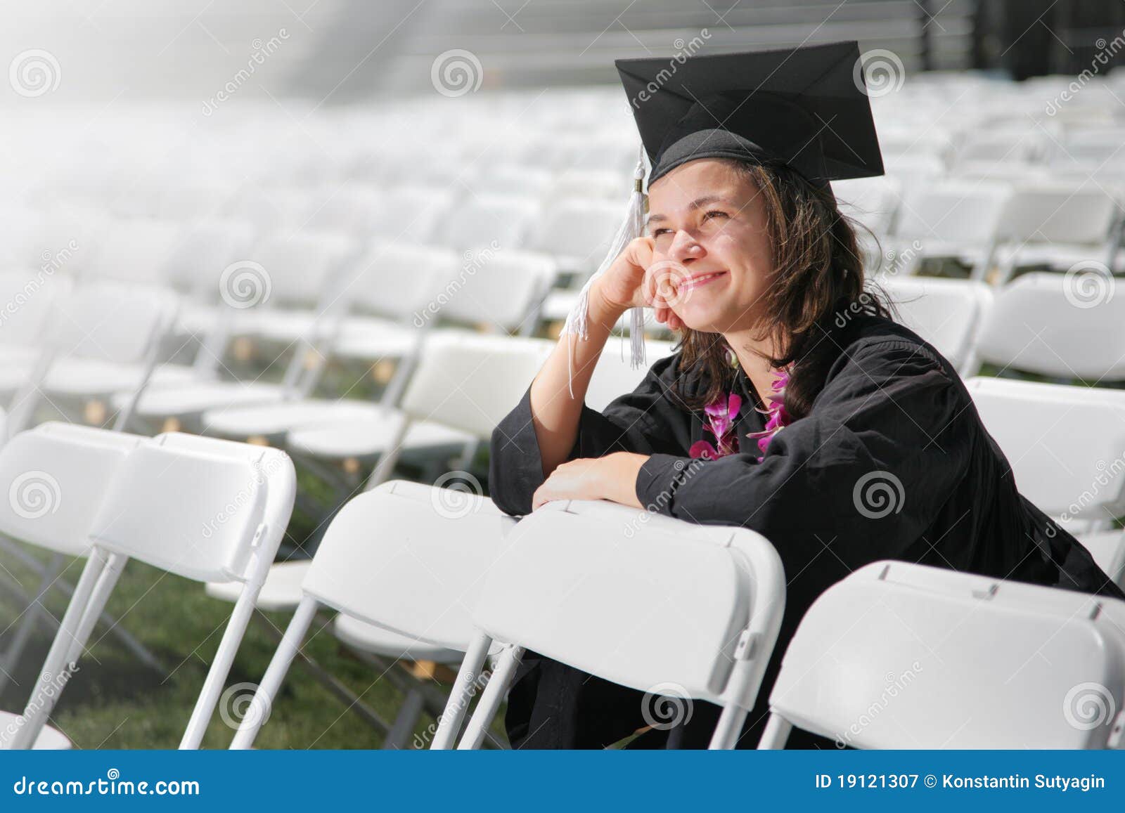 Dreaming graduate stock image. Image of closeup, female - 19121307