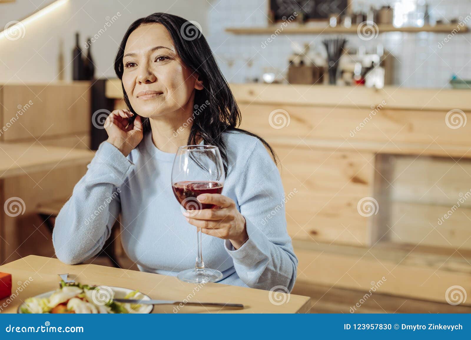 Dreaming Lady Sitting in a Cafe Stock Photo - Image of exclusion ...
