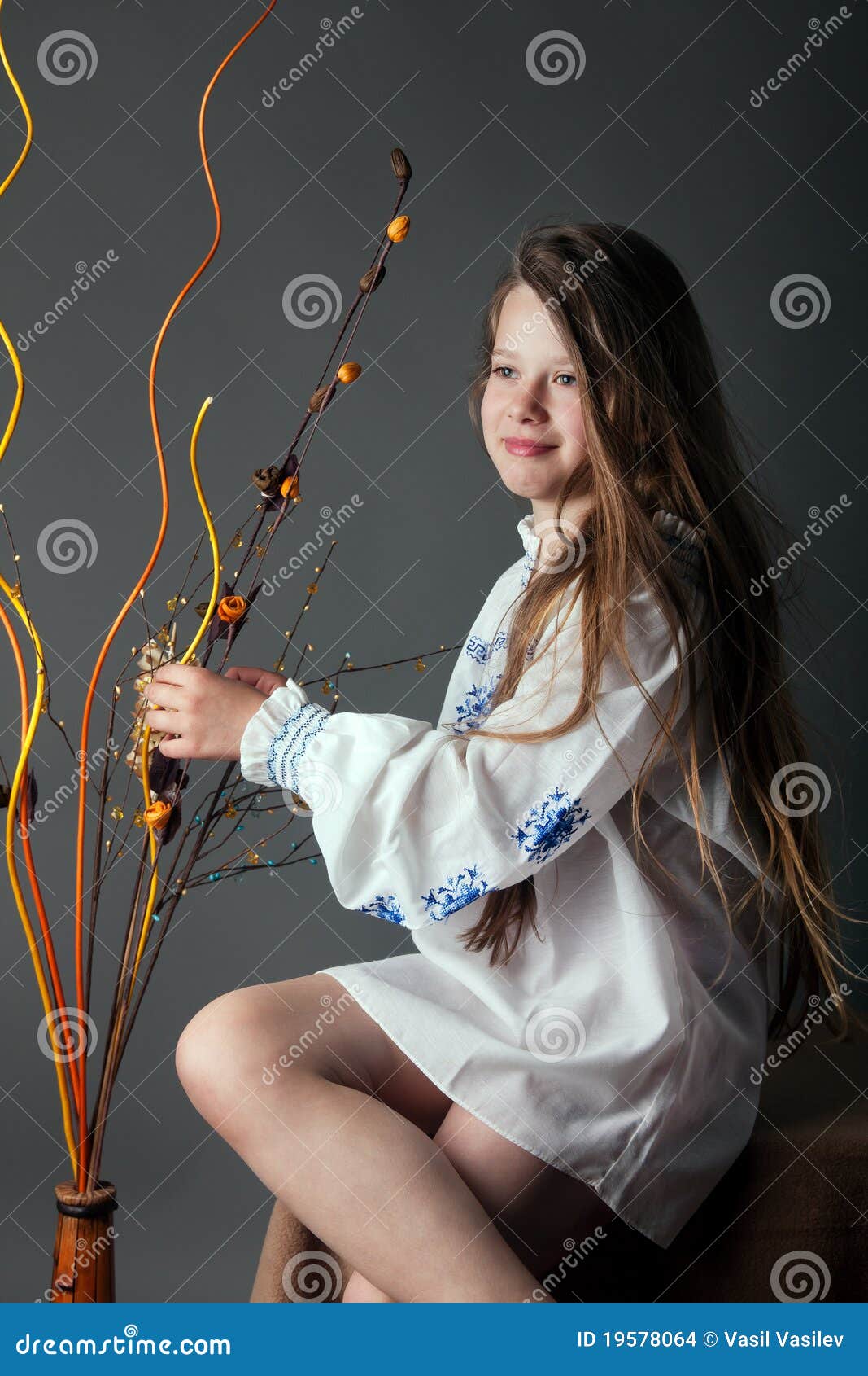 Dreaming little girl stock photo. Image of fashion, grace - 19578064