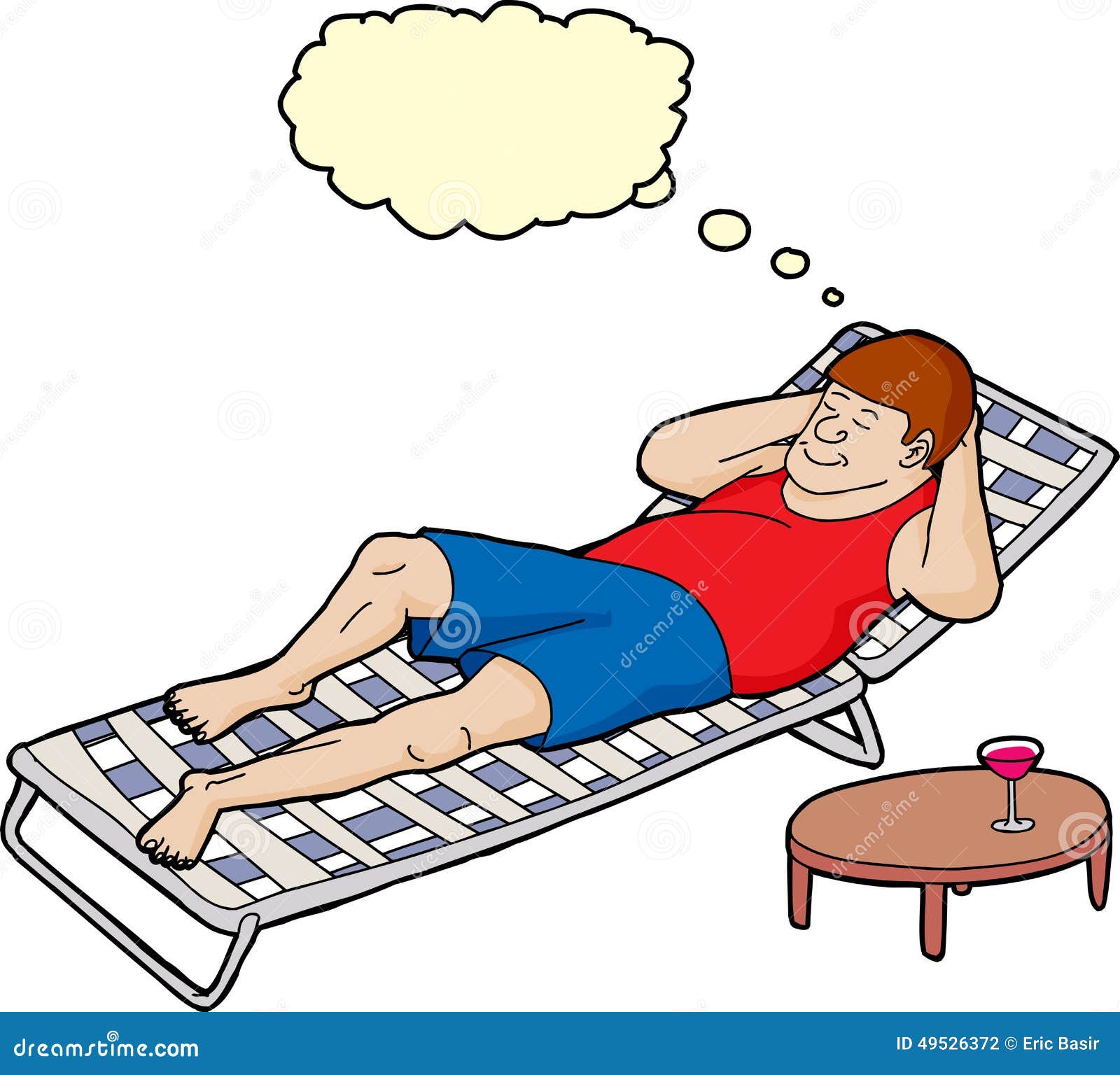 Dreaming Man on Deck Chair stock illustration. Illustration of european ...