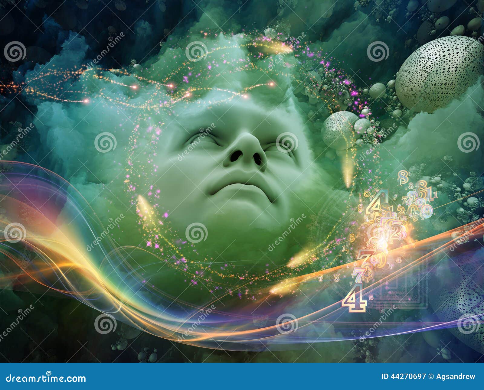 Dreaming of the Mind stock illustration. Illustration of imagination ...