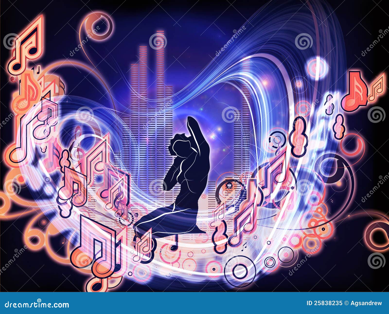 Dreaming of Music stock illustration. Illustration of background - 25838235