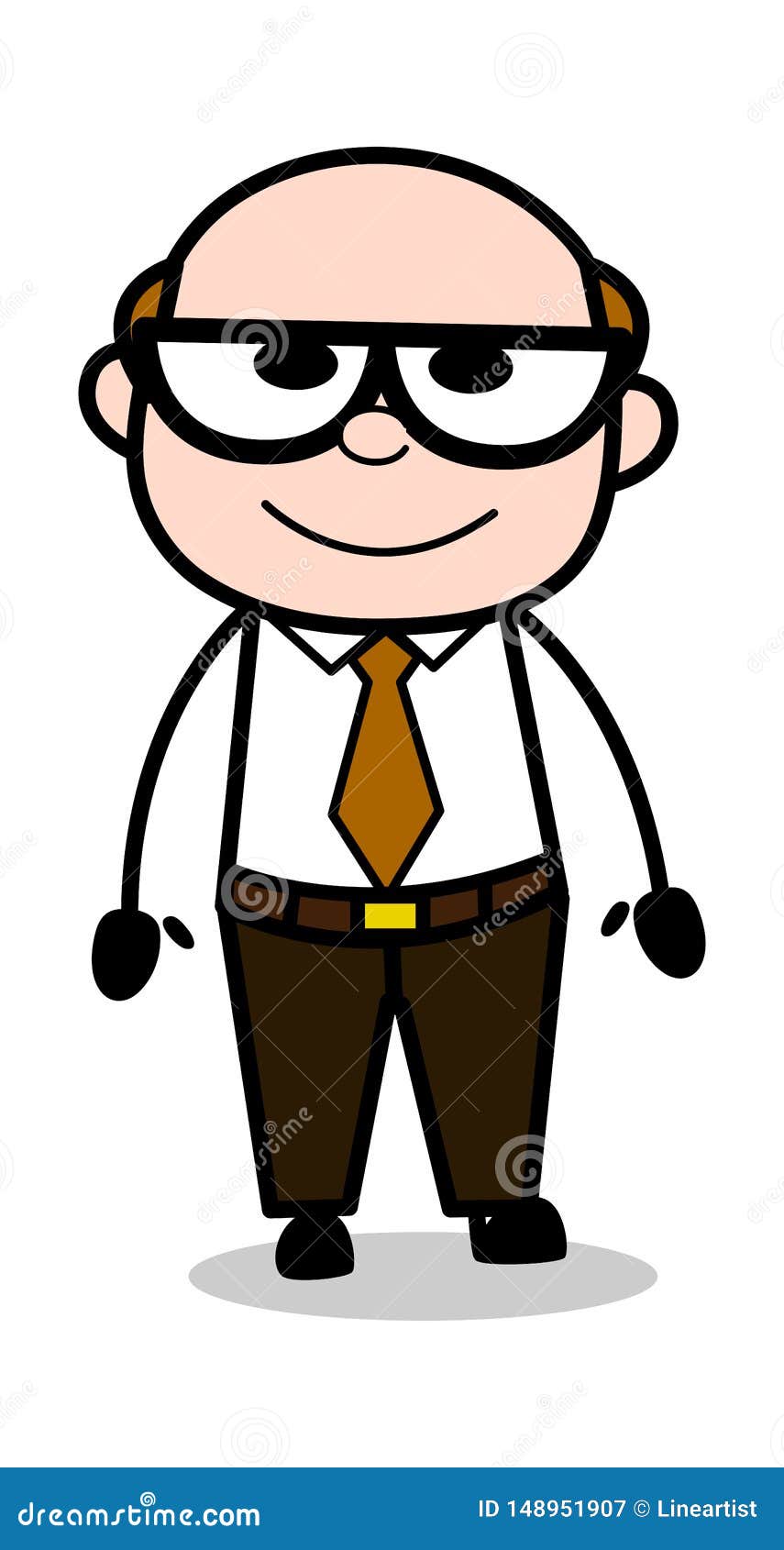 Dreaming - Retro Cartoon Office Old Boss Man Vector Illustration Stock ...