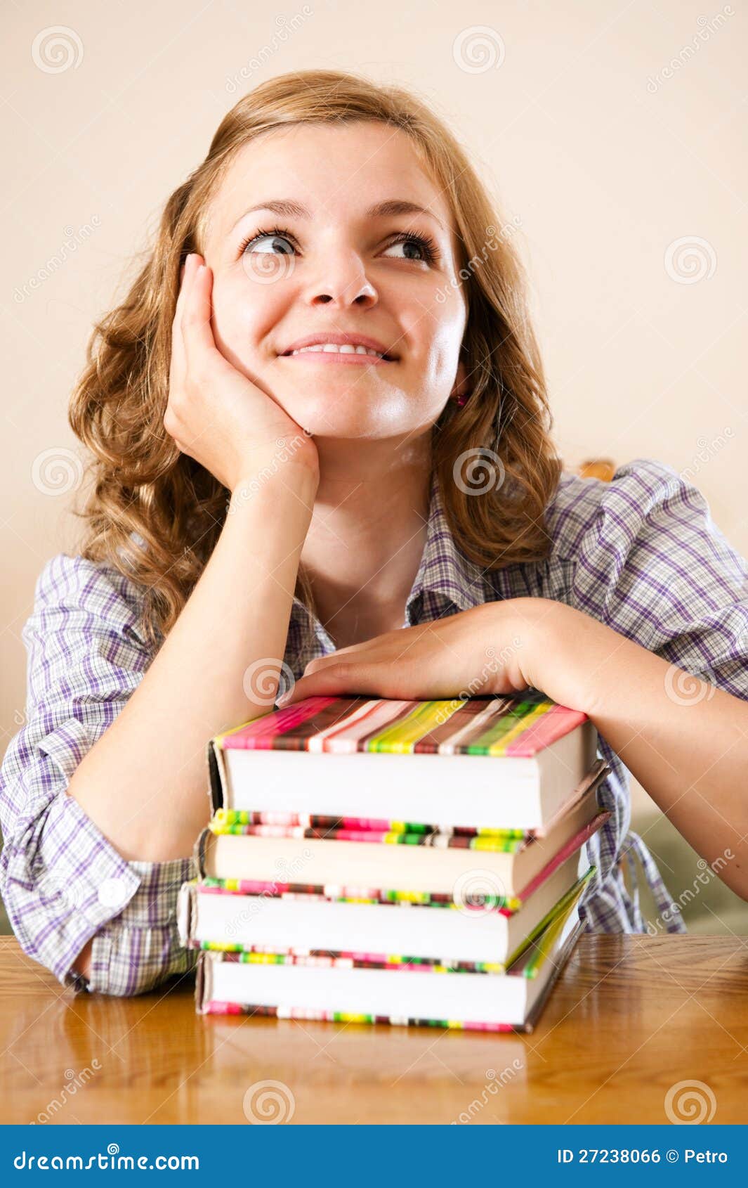 Dreaming Student with Books Stock Photo - Image of cute, learning: 27238066