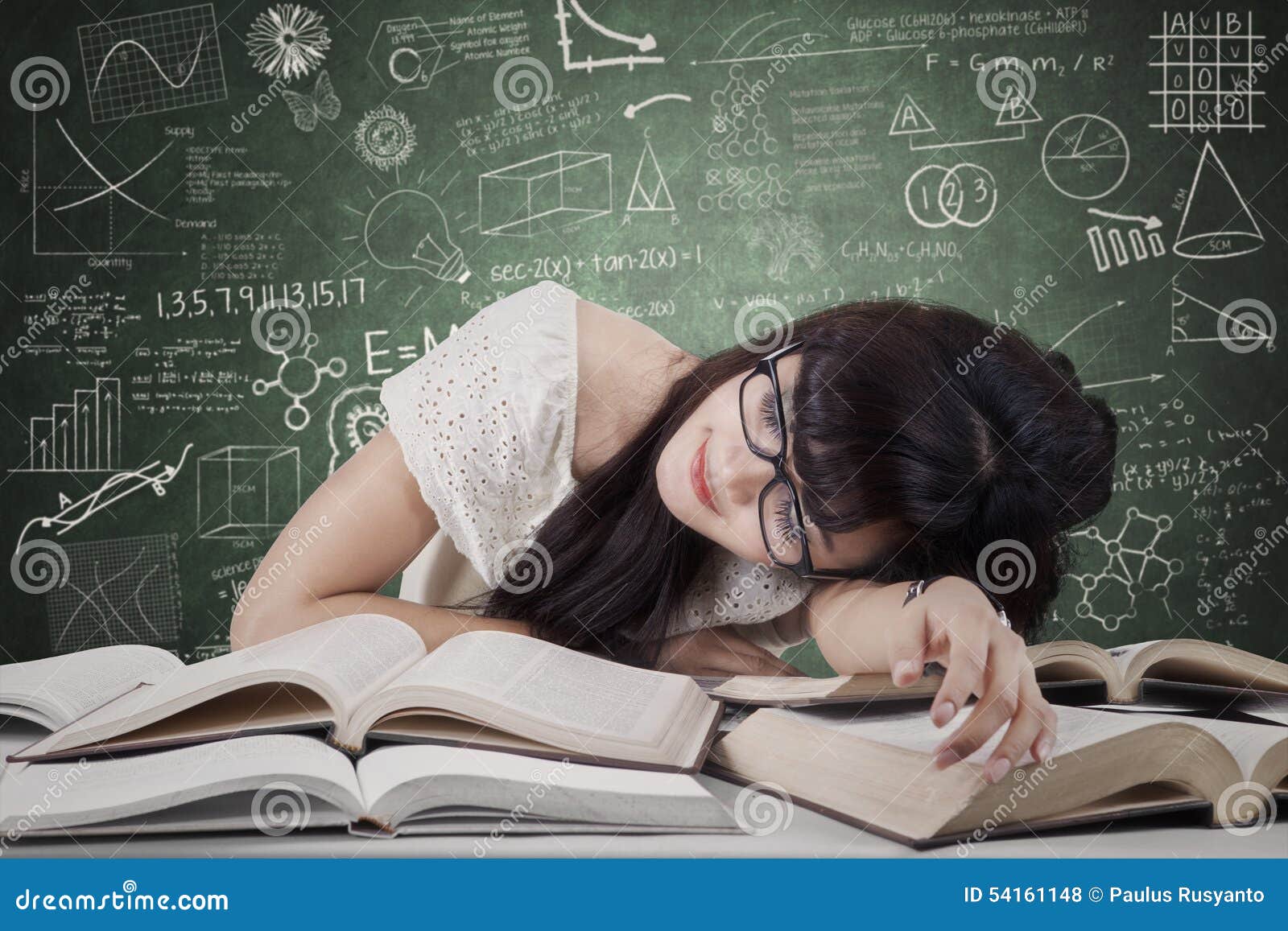 Dreaming Student in the Class Stock Photo - Image of book, dreaming ...