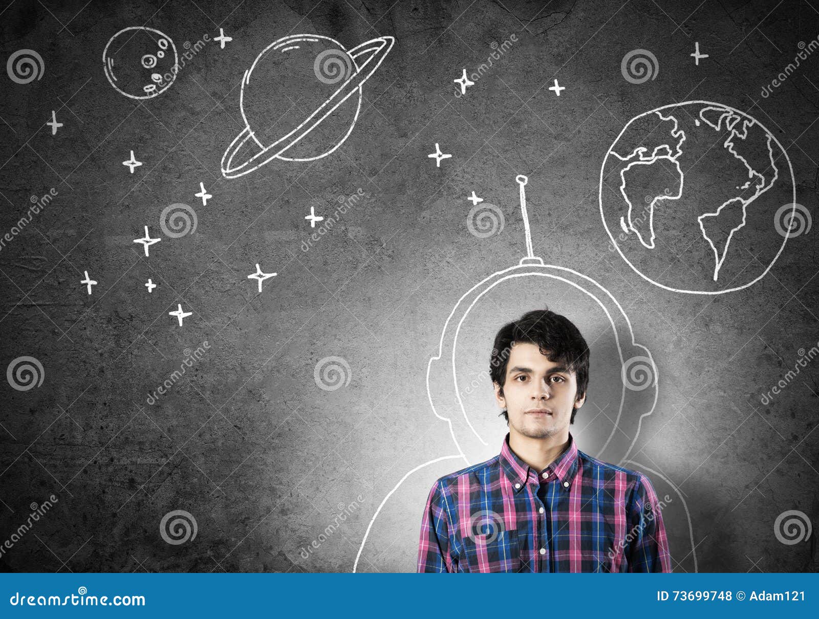 Dreaming to explore space stock photo. Image of galaxy - 73699748