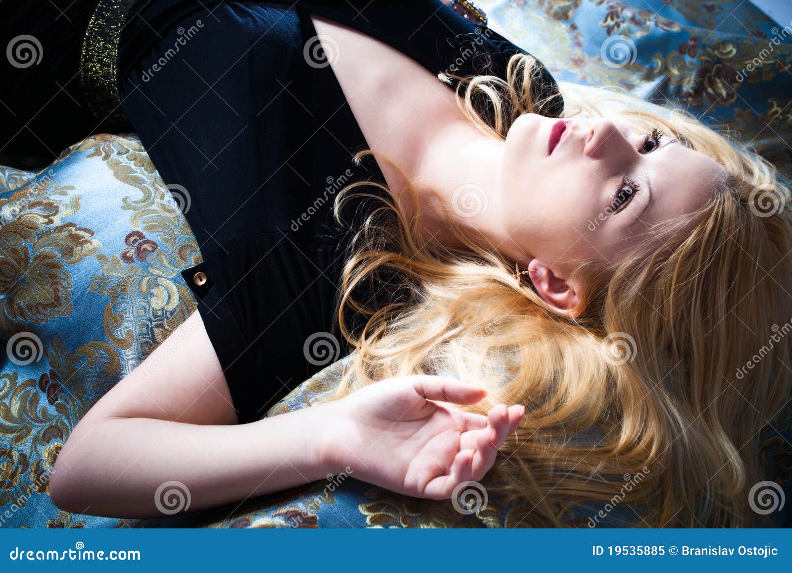Dreaming woman stock image. Image of horizontal, blue - 19535885
