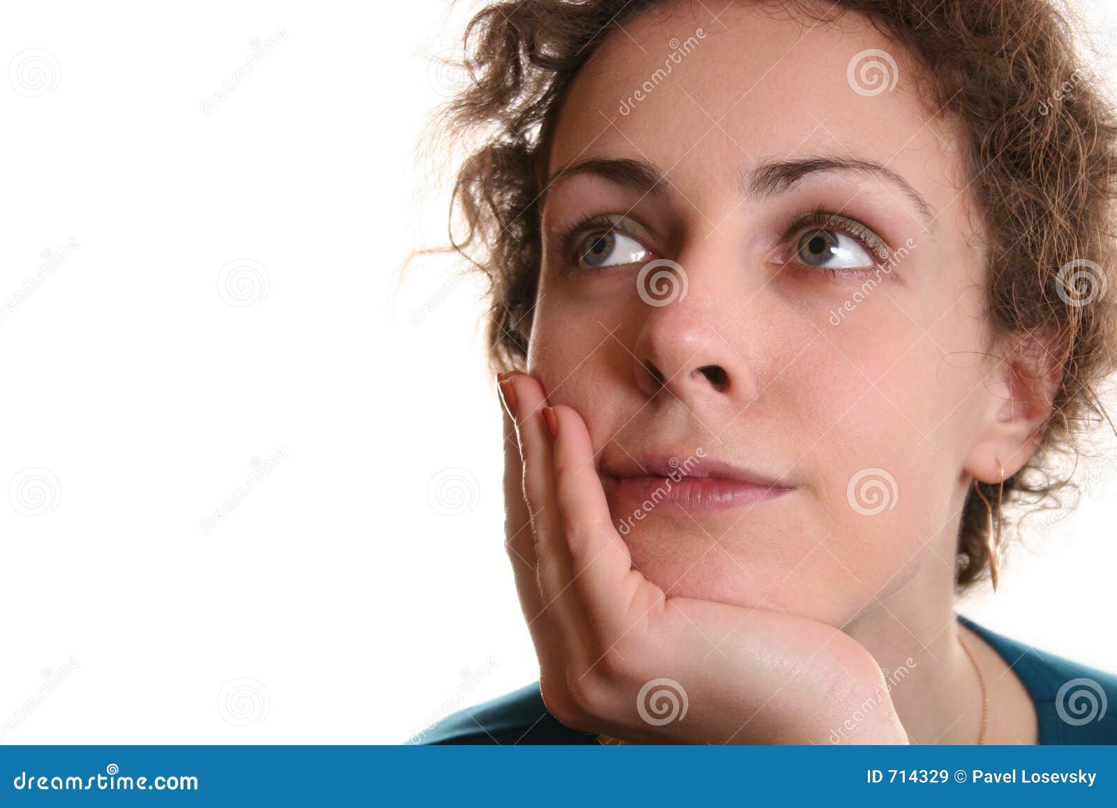 Dreaming woman stock image. Image of copy, elegant, face - 714329