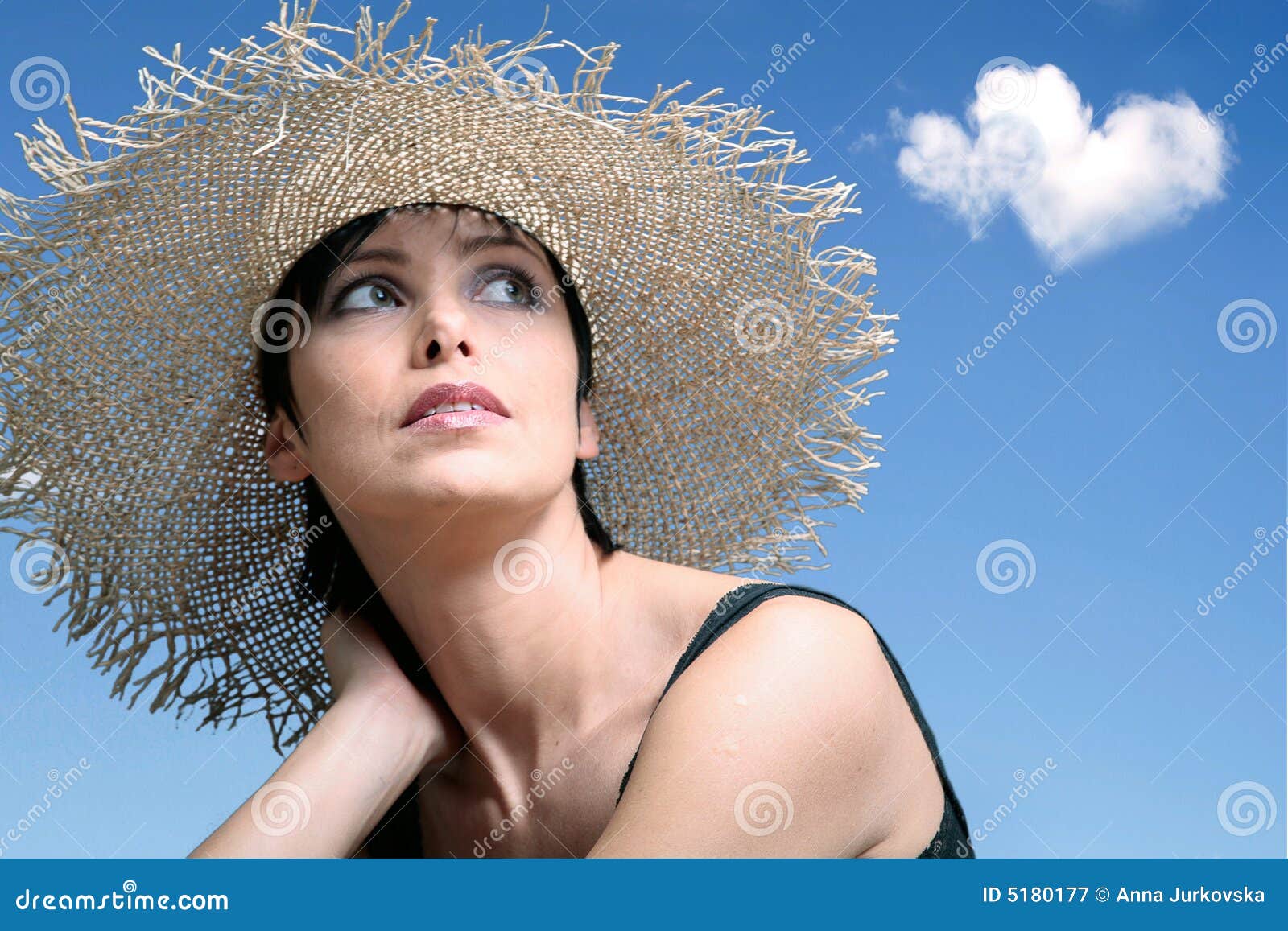 Dreaming woman in holidays stock image. Image of eyes - 5180177
