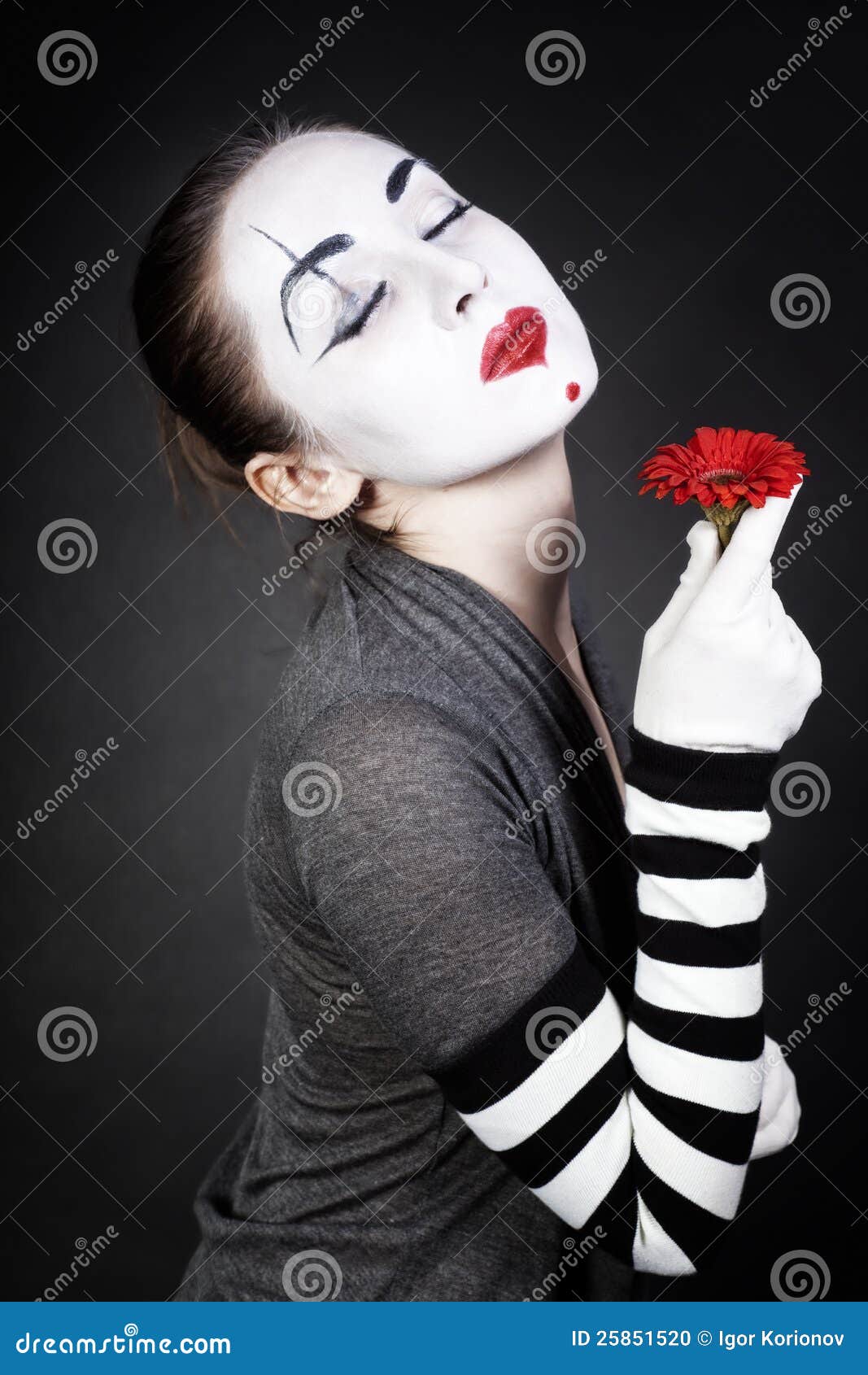 Woman Mime With Theatrical Makeup. Studio Shot. Stock Photography ...