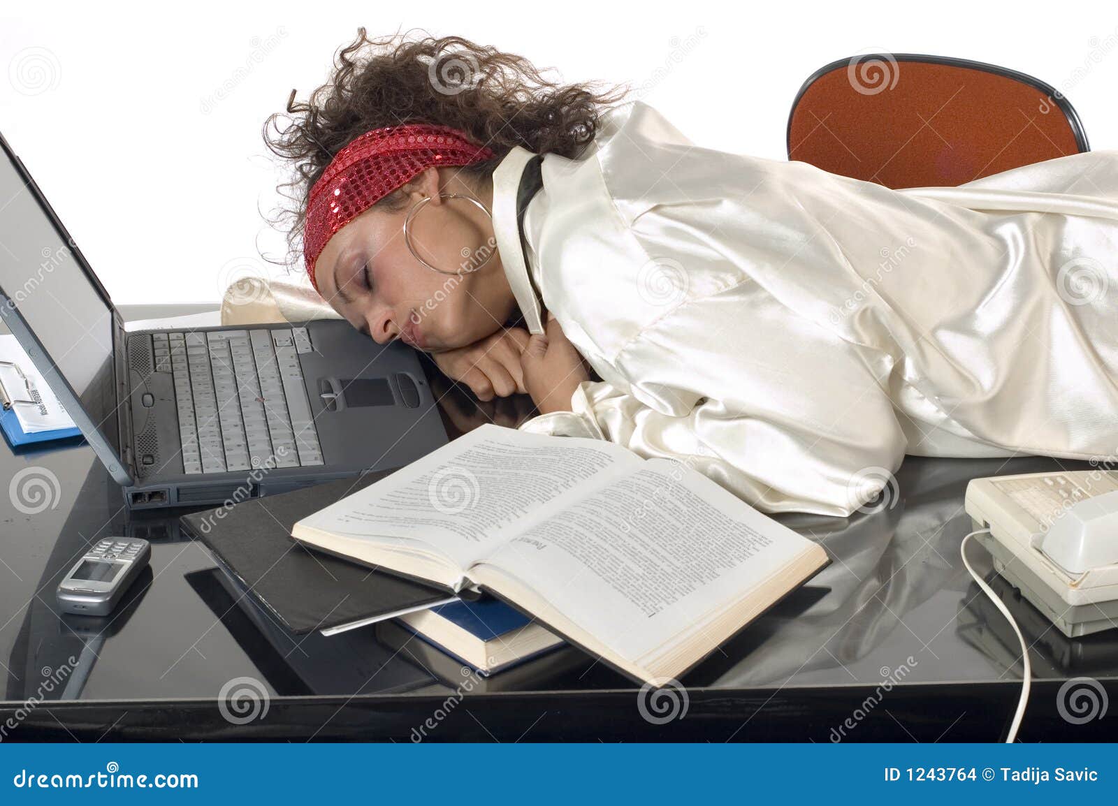 Dreaming at work stock photo. Image of dollars, computer - 1243764