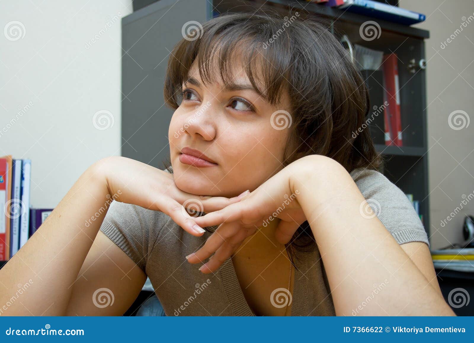 Dreaming young women stock photo. Image of indoor, beauty - 7366622