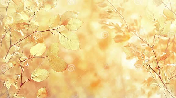 Background Featuring a Pattern of Fall Leave, Light Orange and Yellow ...