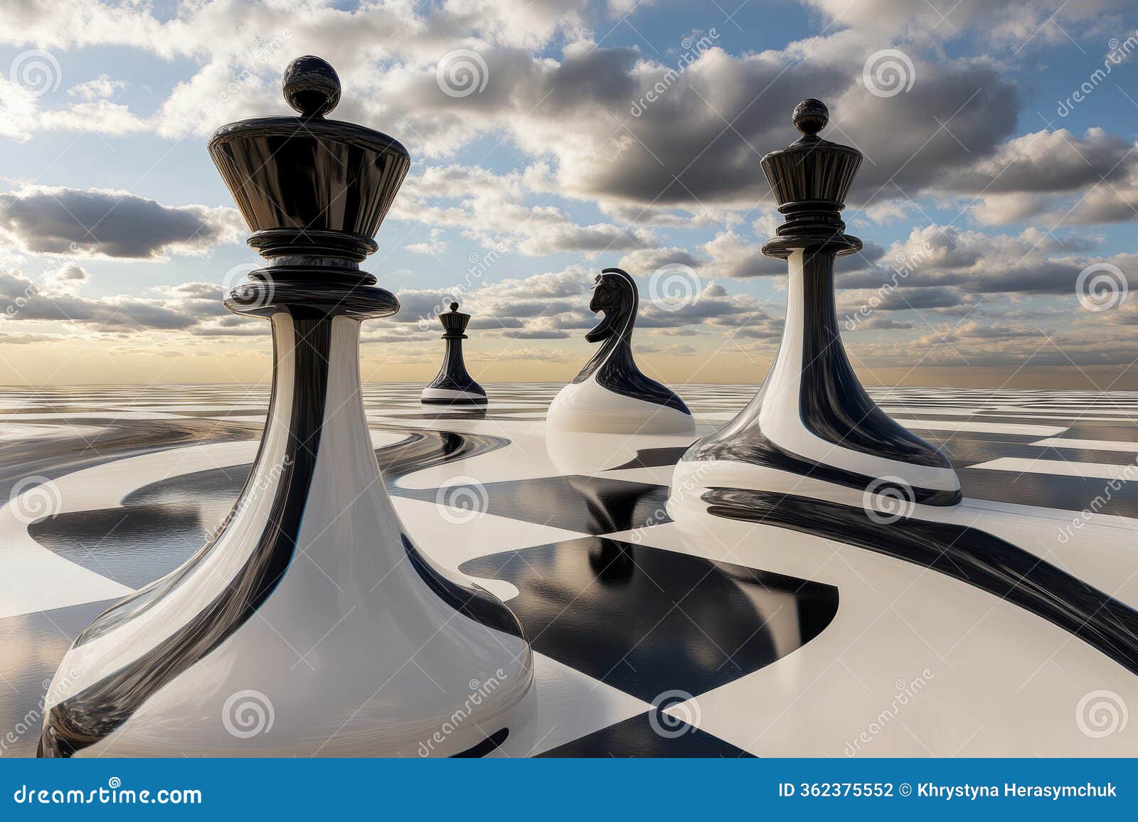 A Dreamlike, Gravity-defying Chessboard Landscape, Where Giant Chess ...