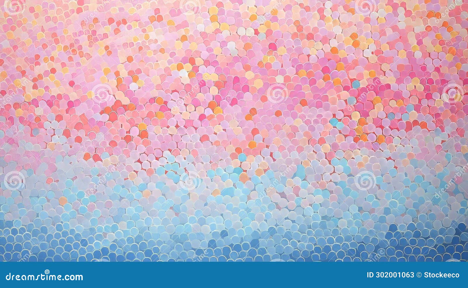 Dreamlike Horizons: a Mosaic of Pastel Pointillism Stock Illustration ...