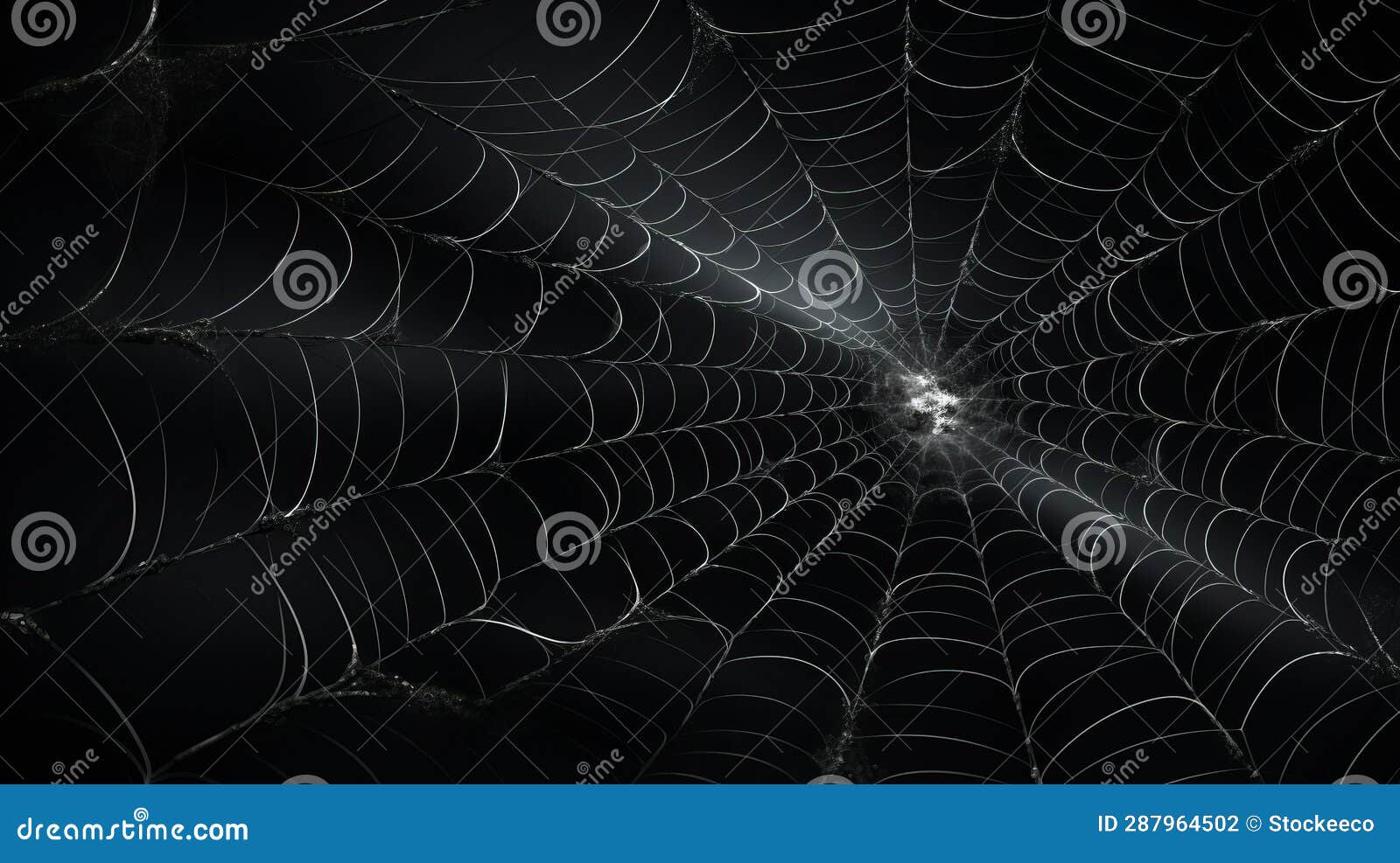 Dreamlike Illustration of Spider Web on Black Background Stock ...