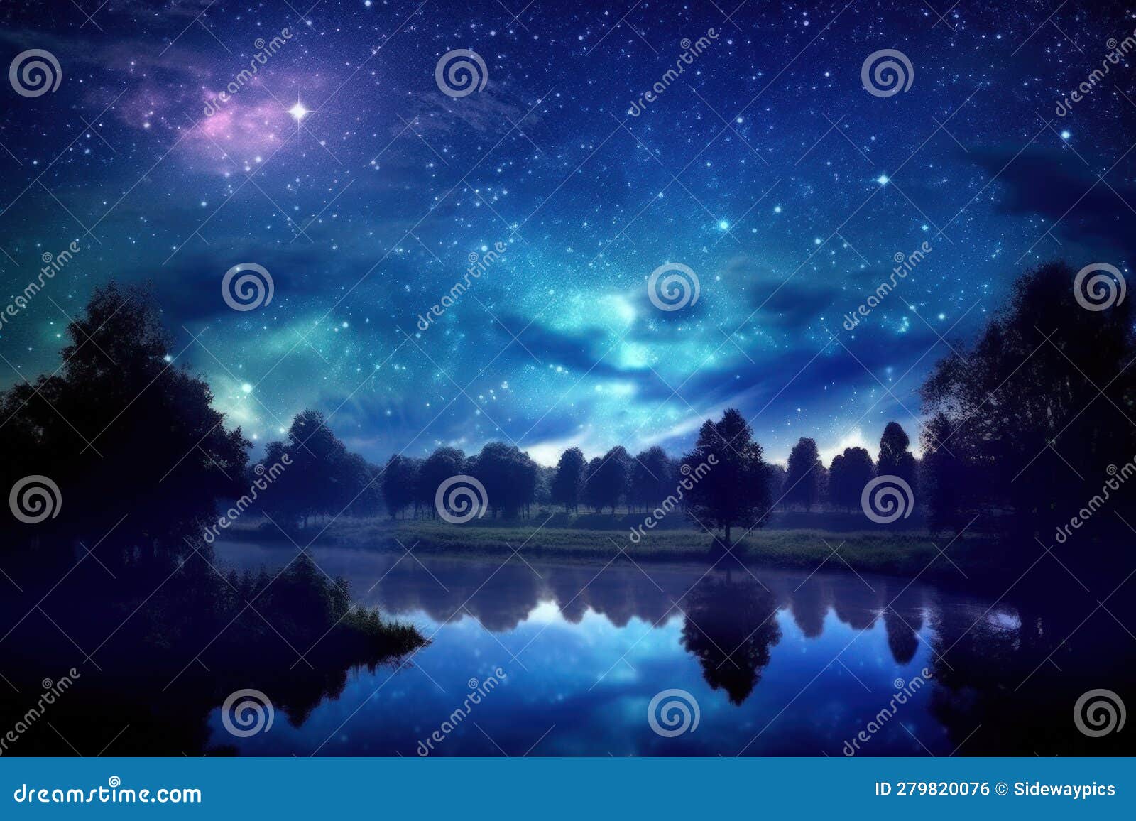 Dreamlike Night Sky Adorned with Stars - Generative AI Stock ...