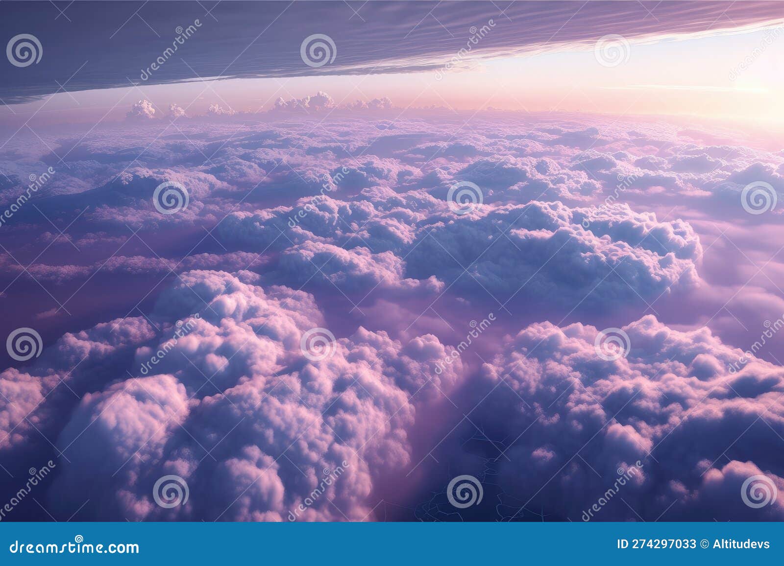 Dreamlike Setting with Floating Clouds and Purple Sky, Viewed from a ...
