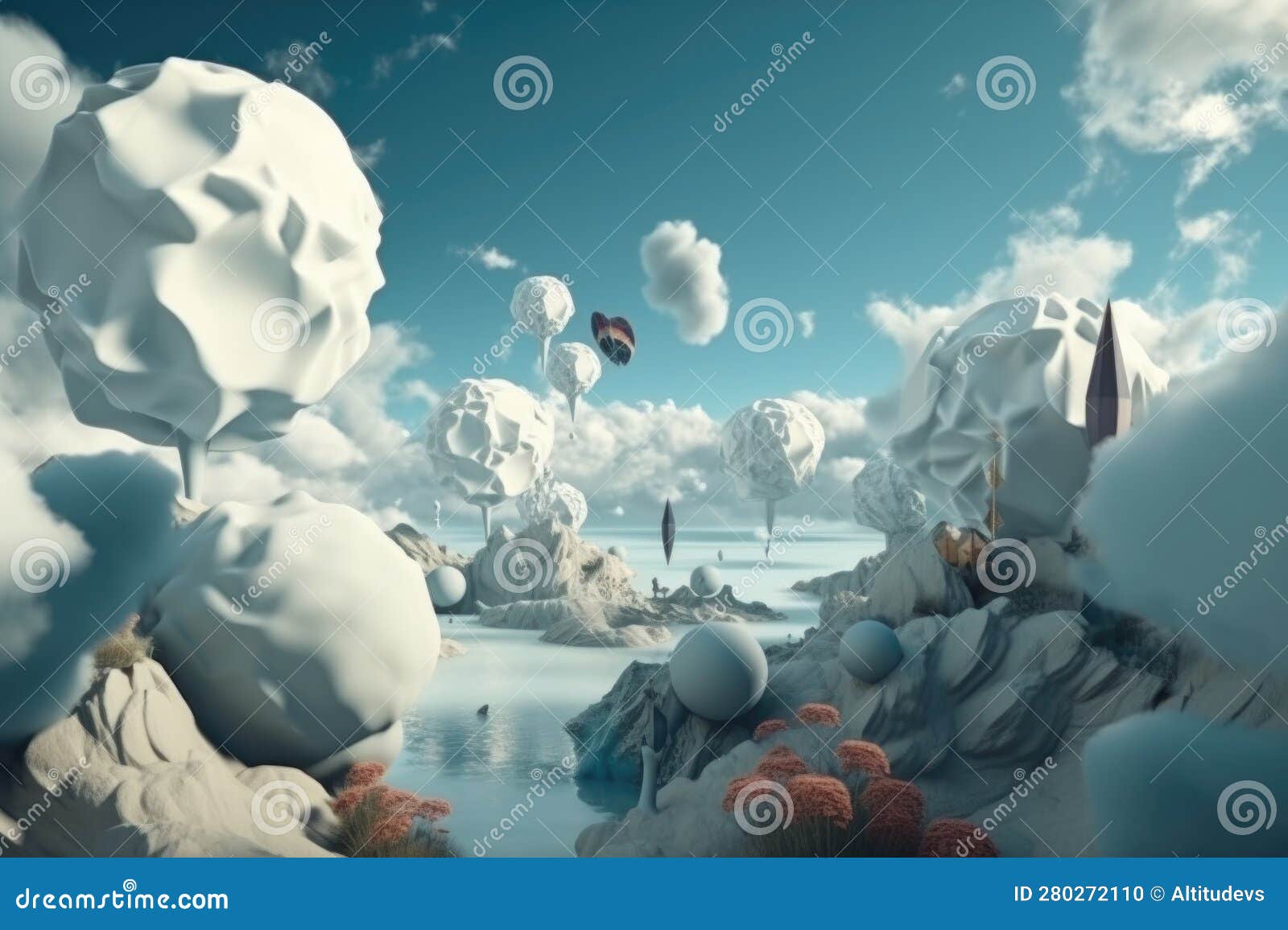 Dreamlike World with Surreal and Unexpected Elements, Including Flying ...