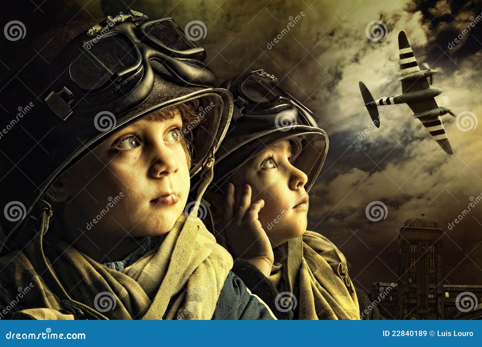 Dreams stock image. Image of wwii, shot, portrait, boys - 22840189
