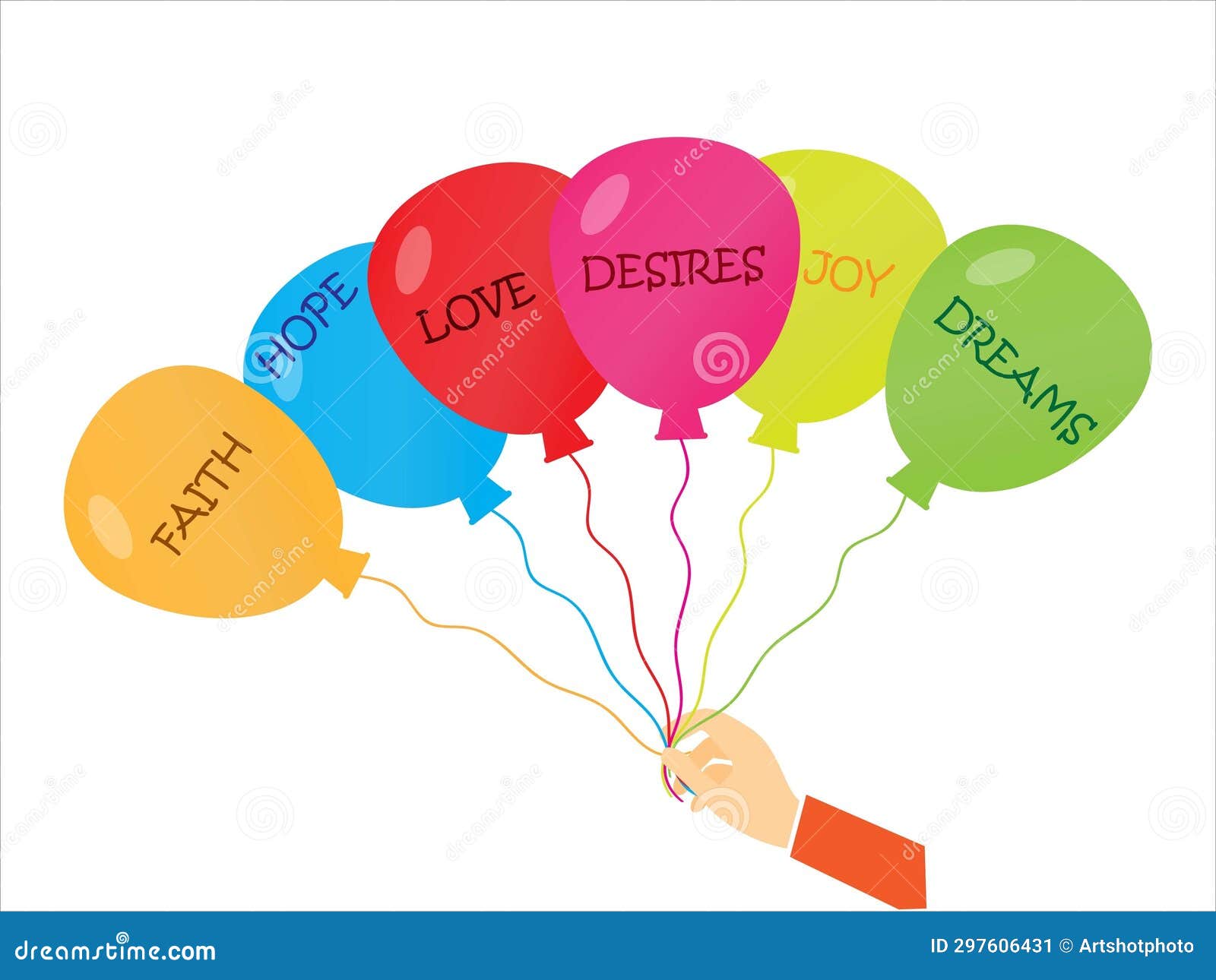 Words Faith Hope And Love. Vector Decorative Zentangle Object ...