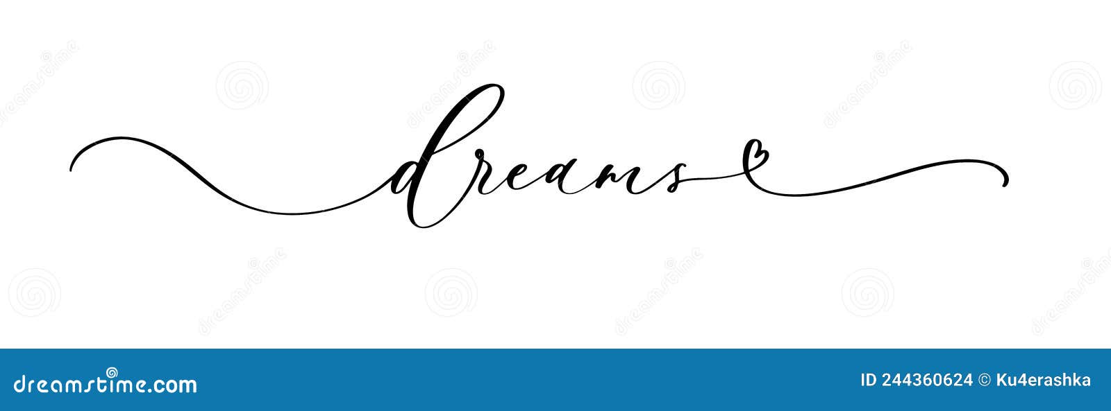Dreams Brush Calligraphy Inscription Vector Banner. Stock Vector ...