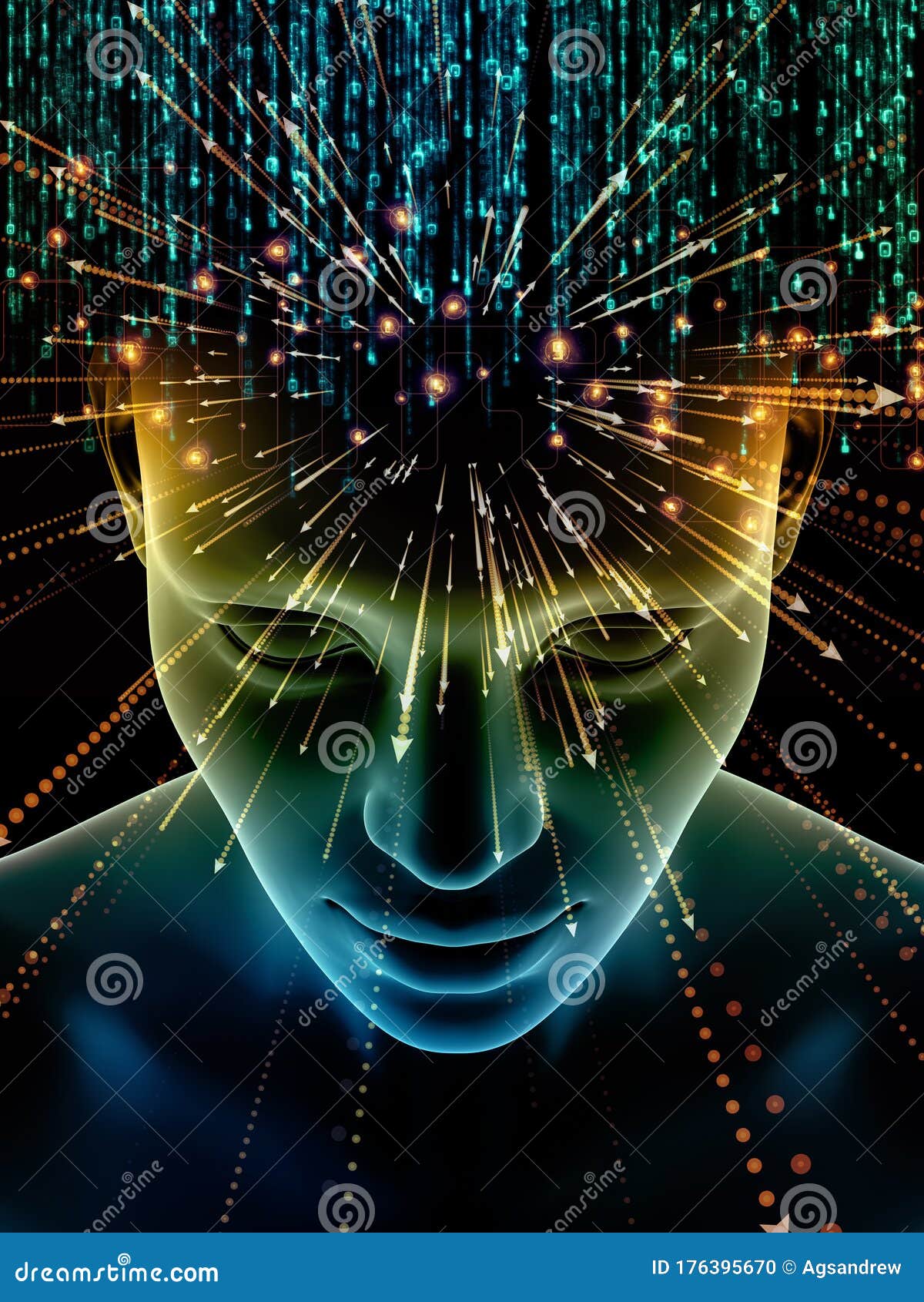 Dreams of Digital Age stock illustration. Illustration of individual ...