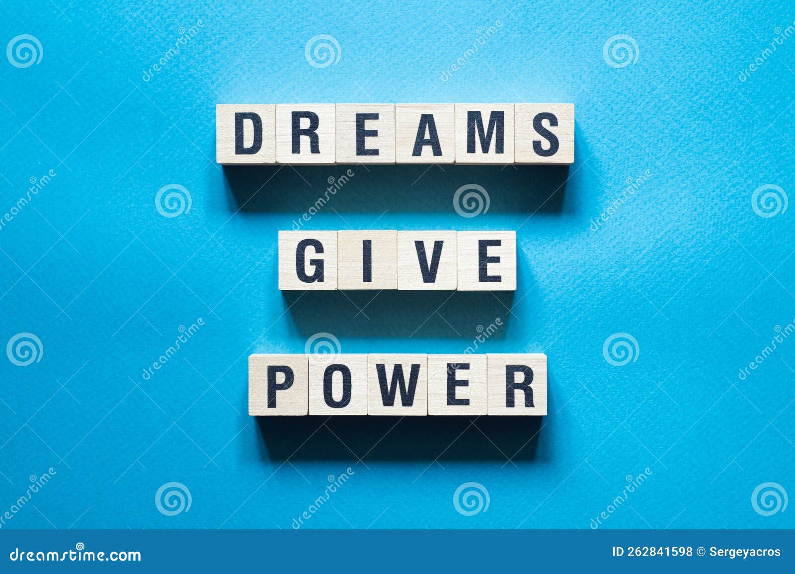 Dreams Give Power Word Concept on Cubes Stock Photo - Image of positive ...