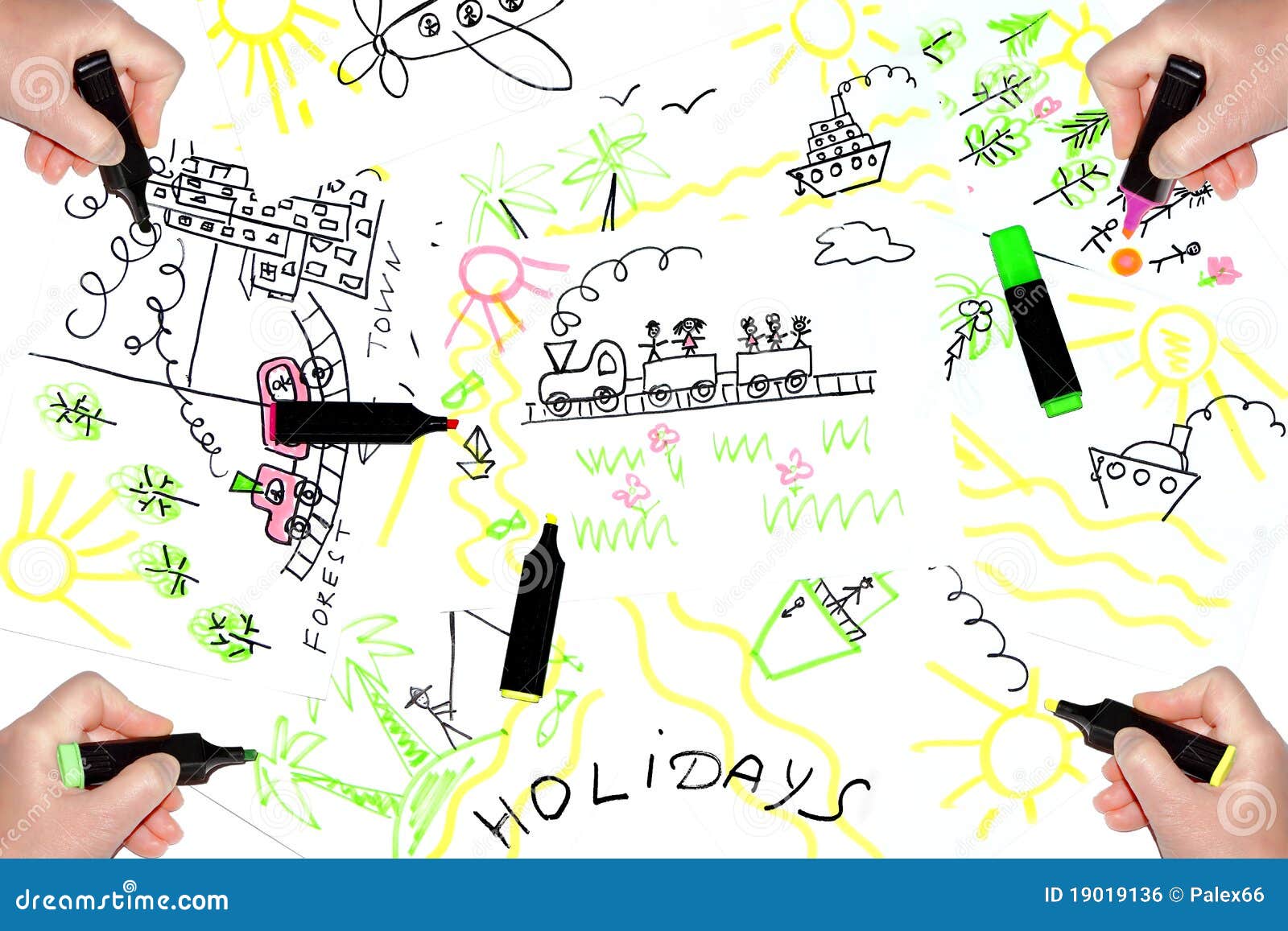 Dreams about holidays stock illustration. Illustration of palm - 19019136