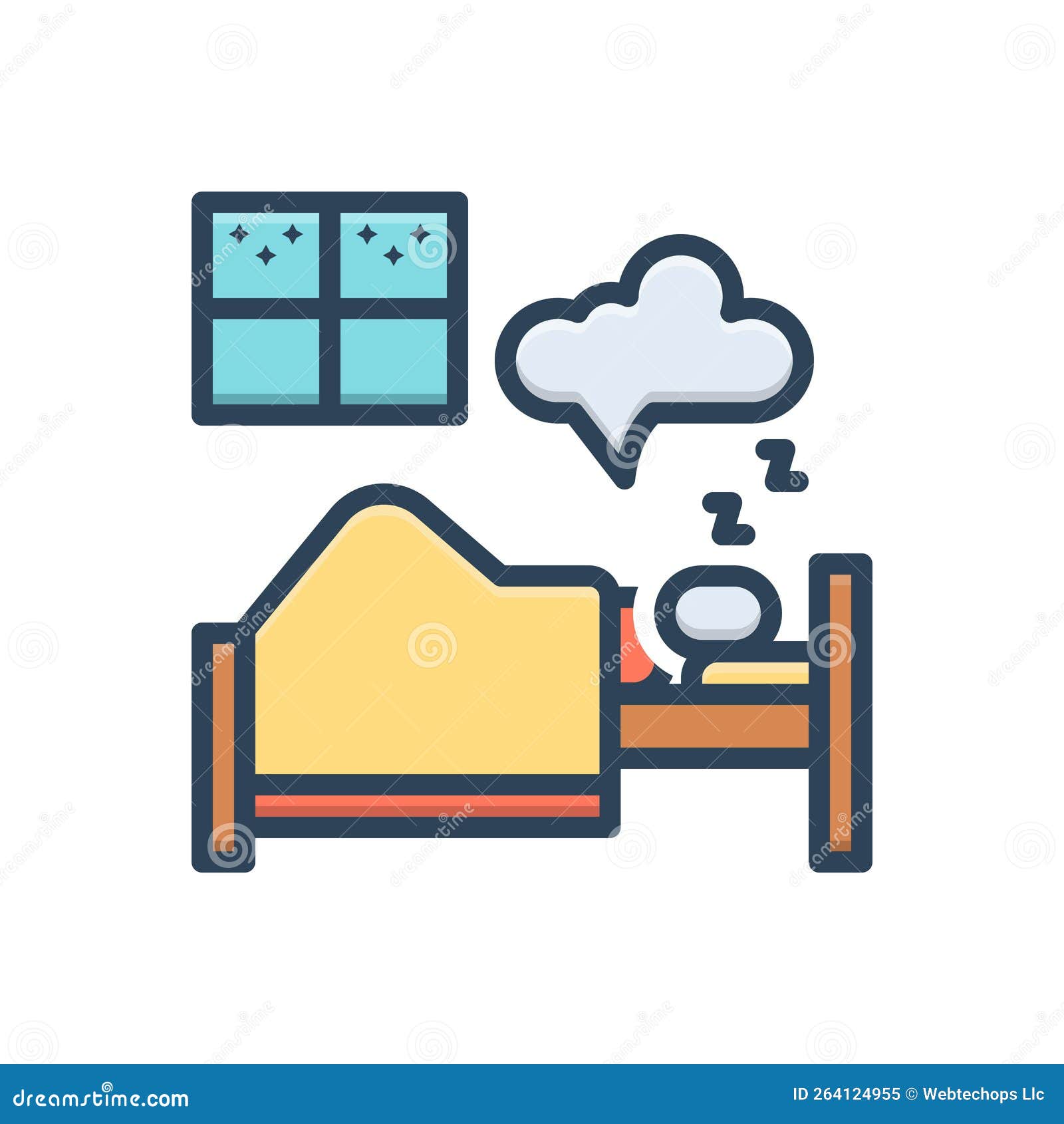 Color Illustration Icon for Dreams, Daydream and Sleep Stock Vector ...