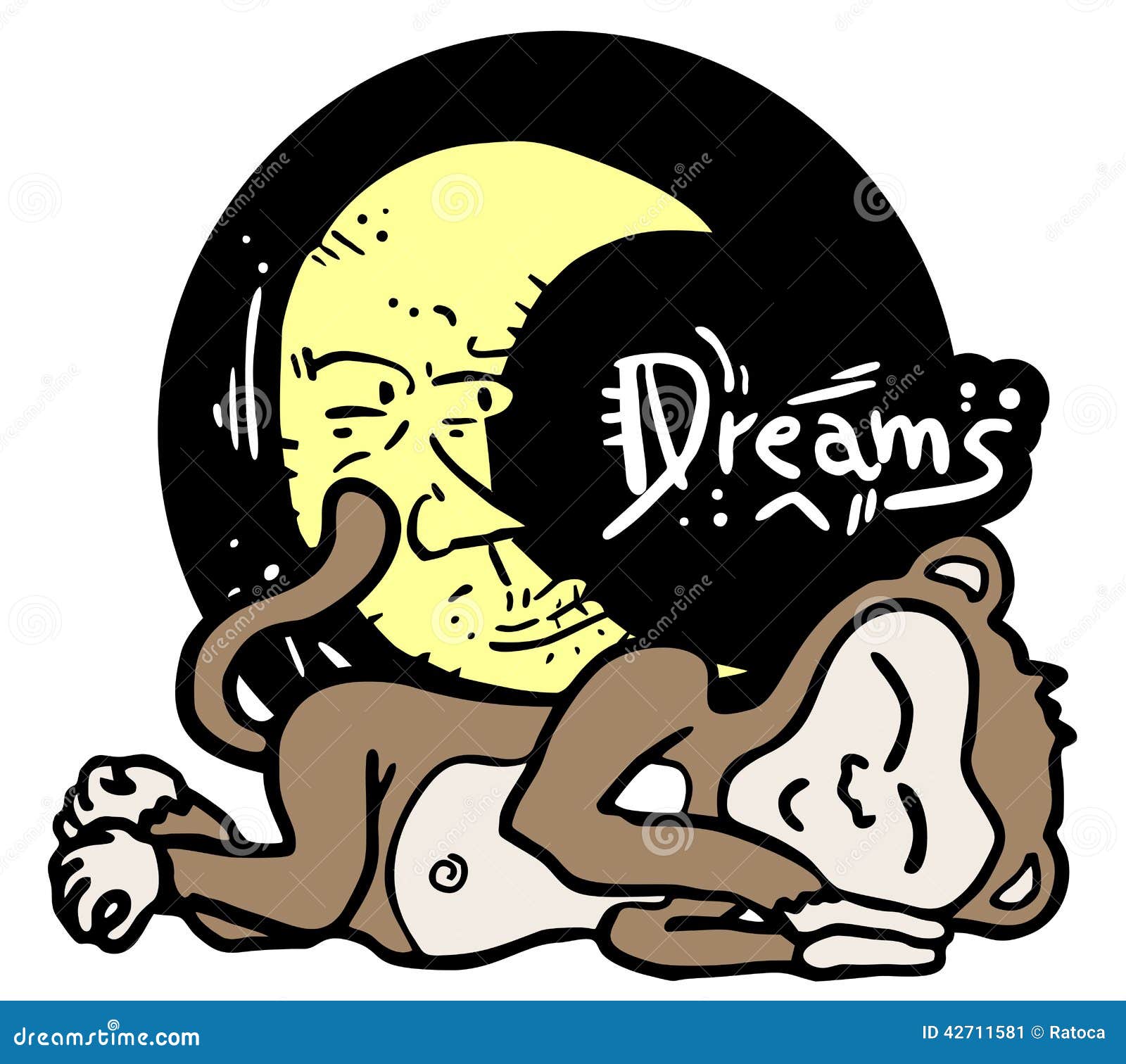 Dreams monkey stock vector. Illustration of mascot, kindergarten - 42711581