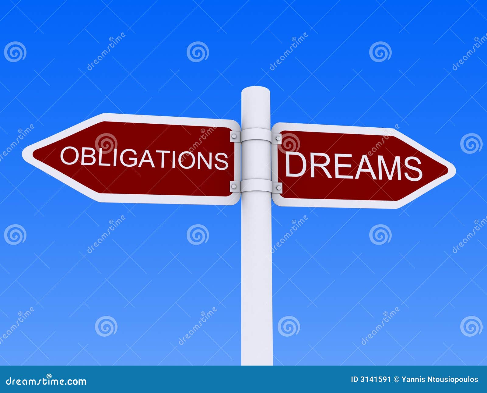 Dreams Obligations Sign Post Stock Illustration - Illustration of ...
