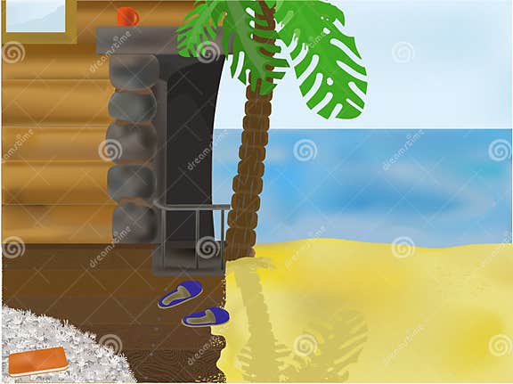 Dreams of summer. stock vector. Illustration of hearth - 12717296