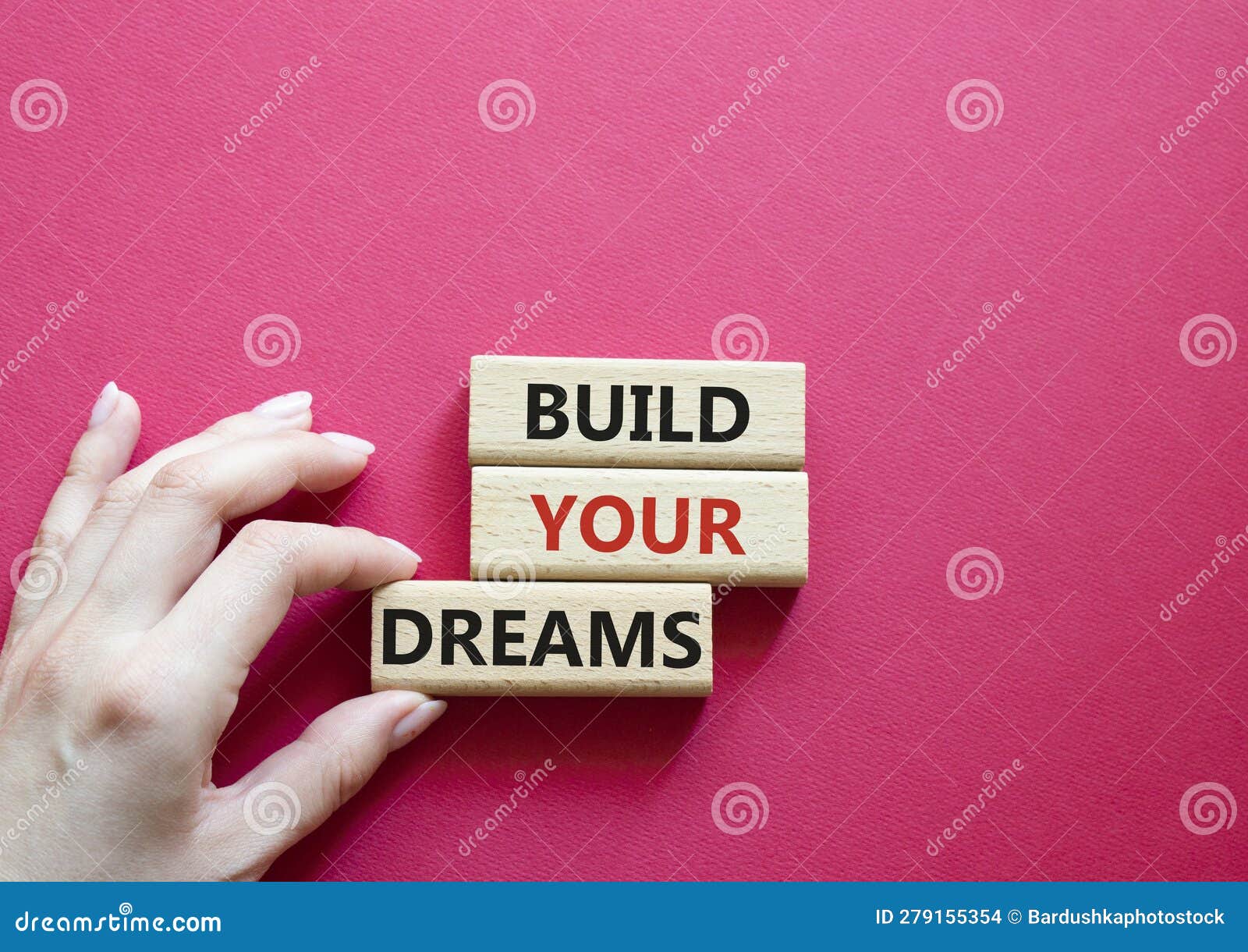 Dreams Symbol Concept Word Build Your Dreams On Wooden Blocks