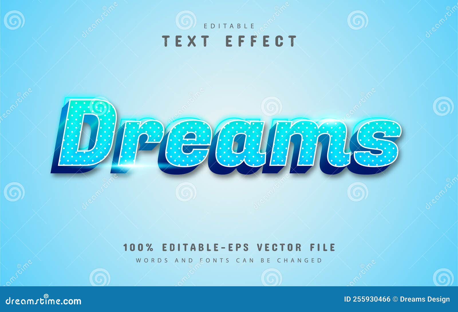 Dreams text effect stock vector. Illustration of text - 255930466