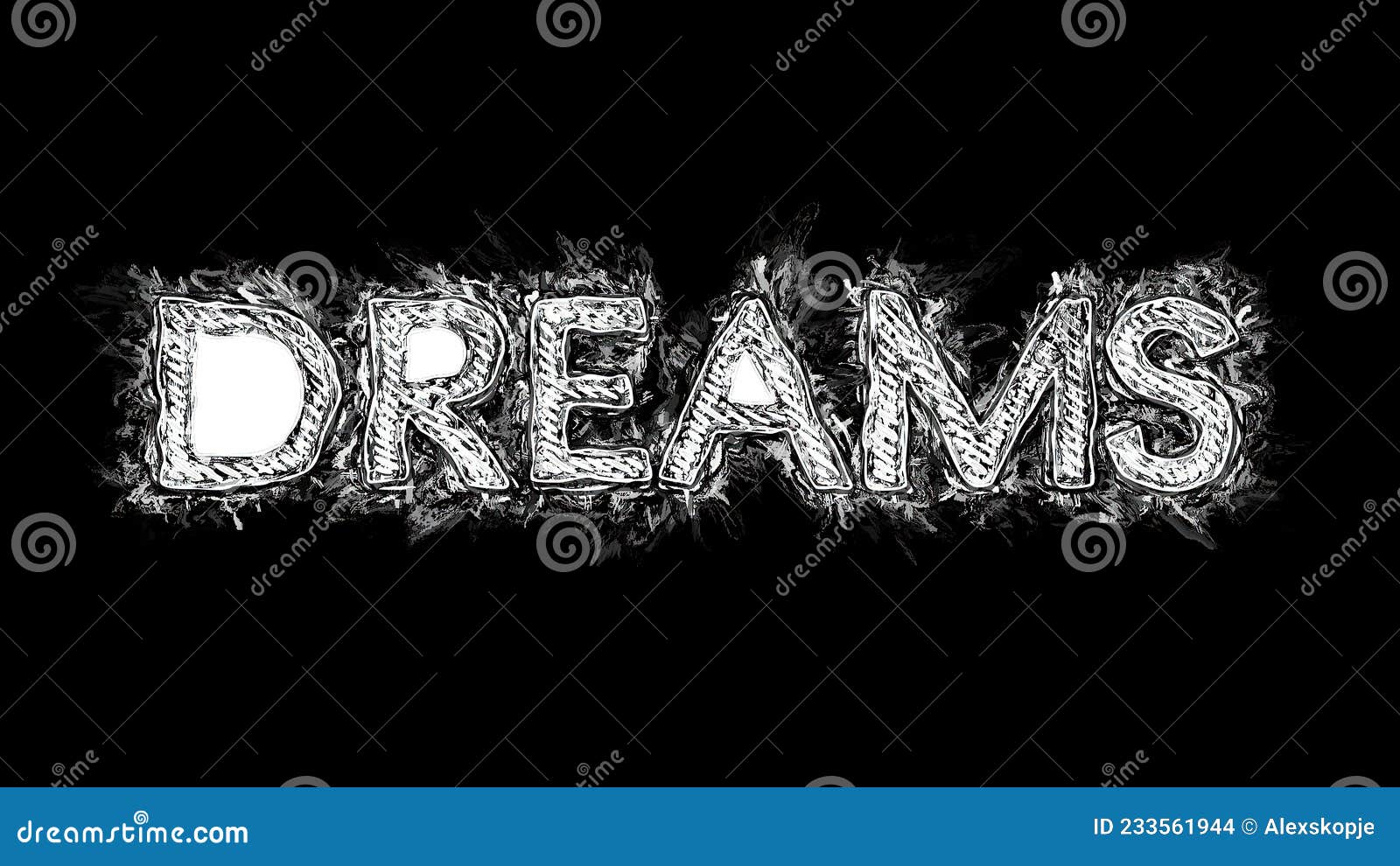 Dreams Text Hand Drawn Illustration Stock Illustration - Illustration ...