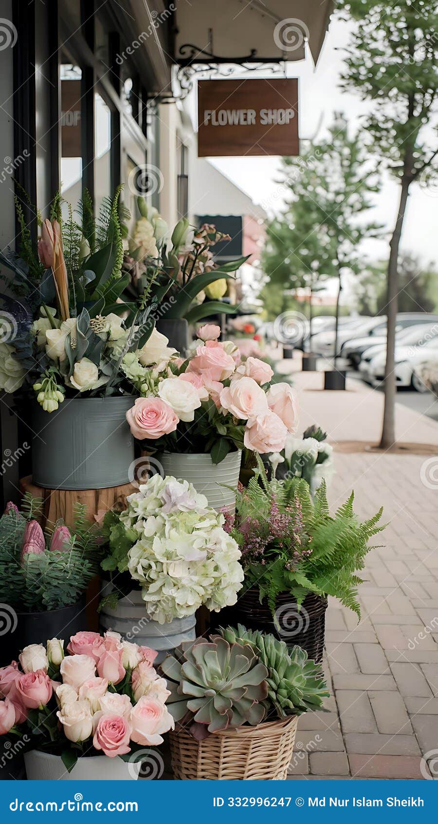 A Store Front View Flower Shop, Beautiful Flower Shop Front Decoration ...