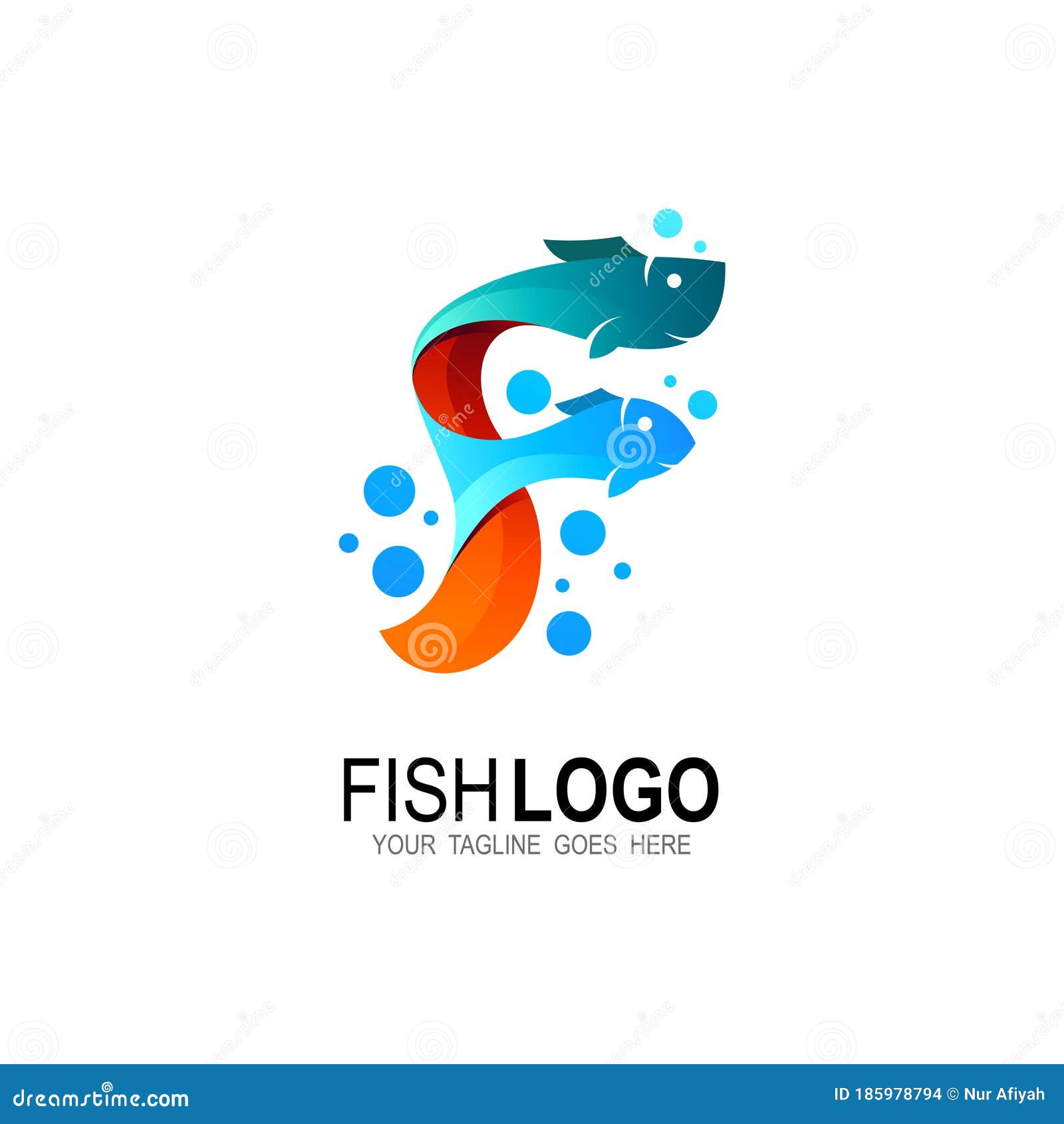 F Logo and Fish Design, Simple Abstract Logo Stock Vector ...