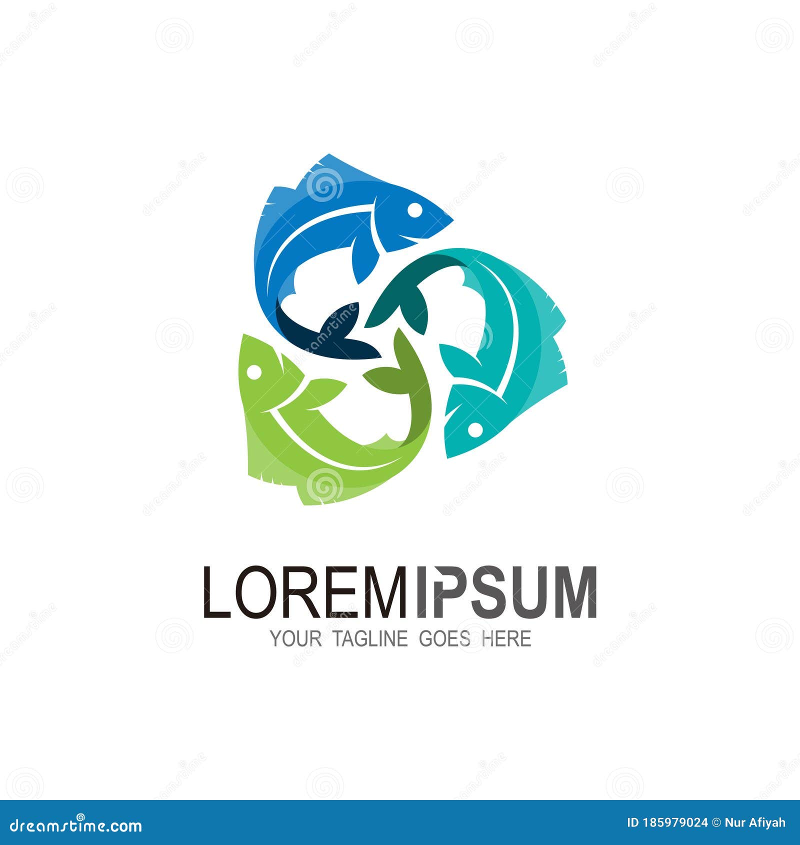 Three Fish Logo Design Template, Stock Vector - Illustration of mascot ...