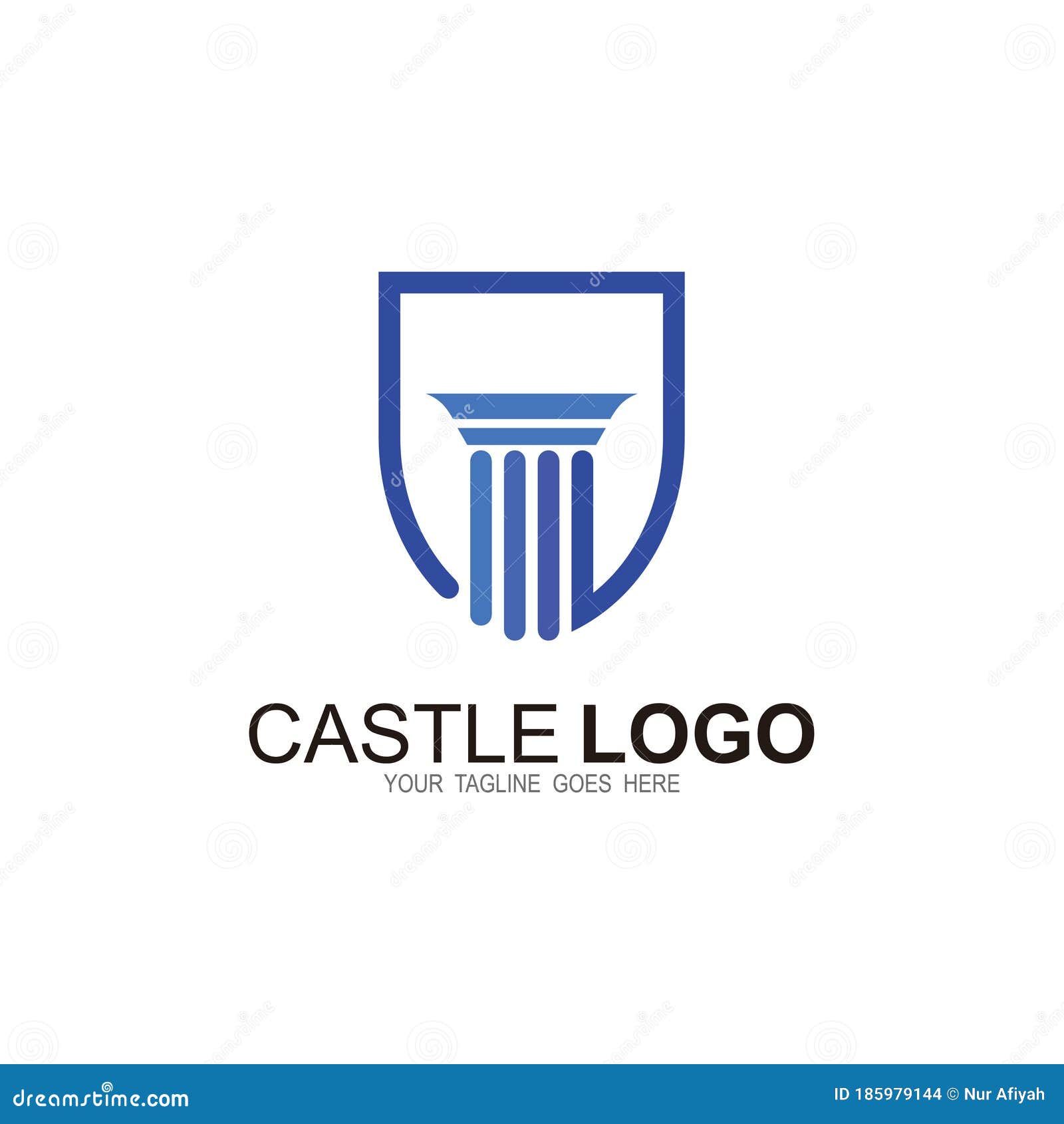Castle Logo with Shield Design Combination, Security Logo Stock Vector ...