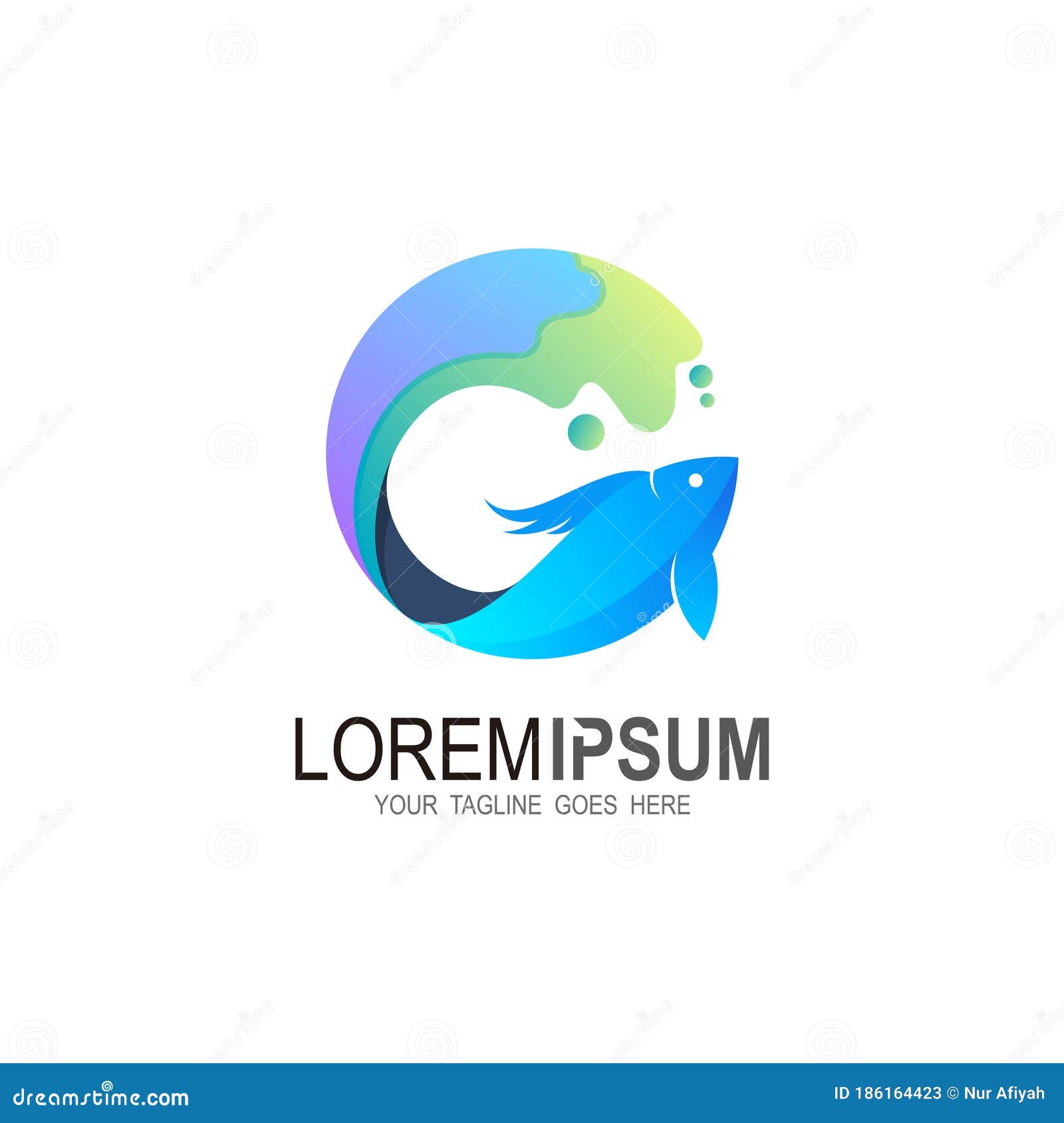 Logos of Fish Swimming in the Ocean Stock Vector - Illustration of ...