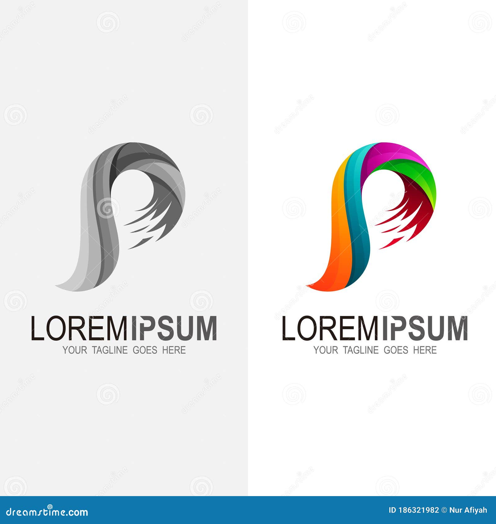 P Logo with Colorful Design Template Stock Vector - Illustration of ...