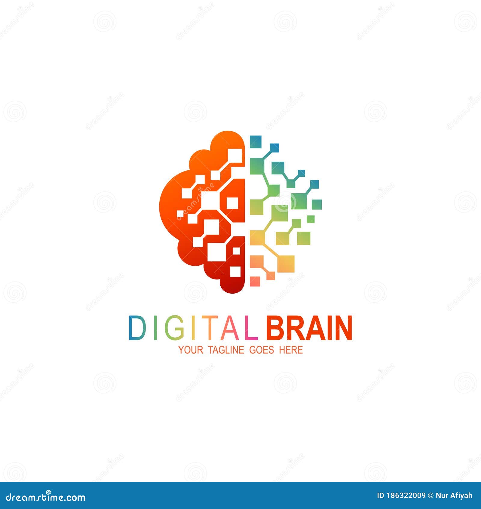 Brain Logo with Technology Design Stock Vector - Illustration of ...