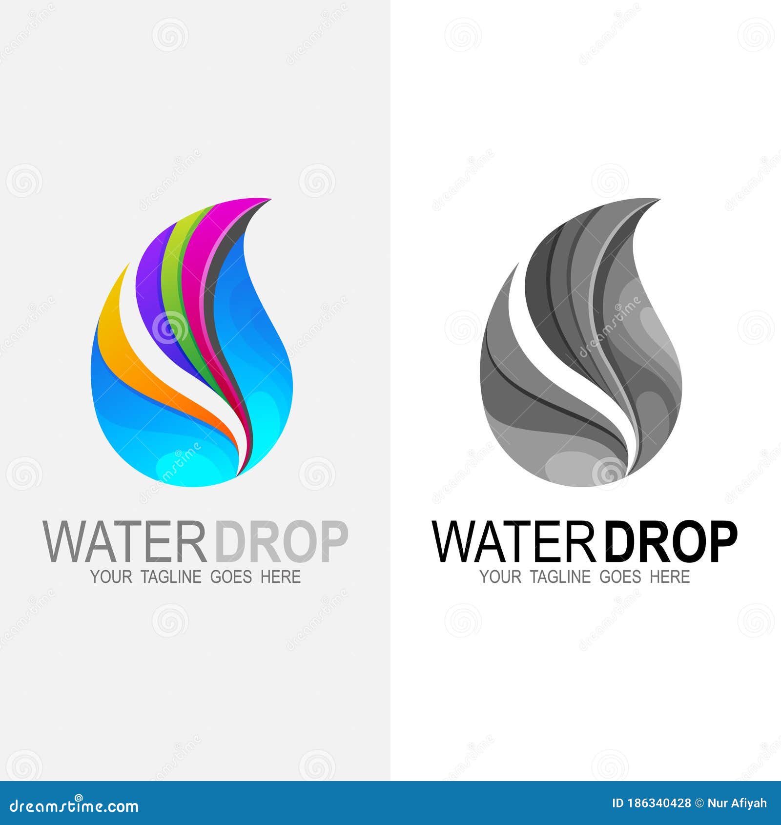 Water Drop Logo with Colorful Design Template Stock Vector ...