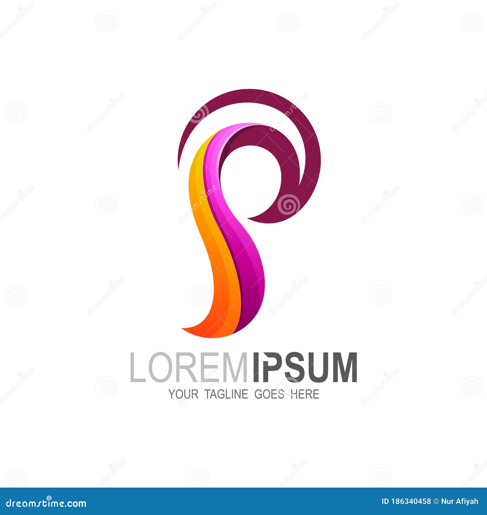 P Logo with Colorful Design Template Stock Vector - Illustration of ...