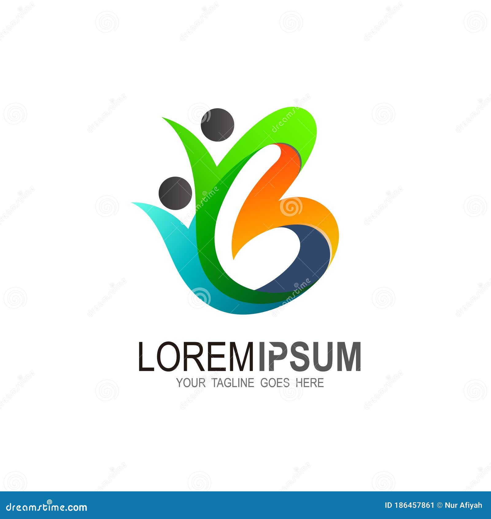 Logo Human and Letter B Design Vector, Charity Icon Stock Vector ...