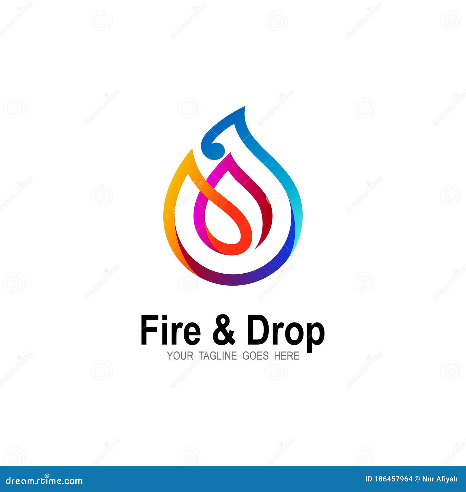 Water Drop Logo with Fire Design Template, Flame Icon Stock Vector ...